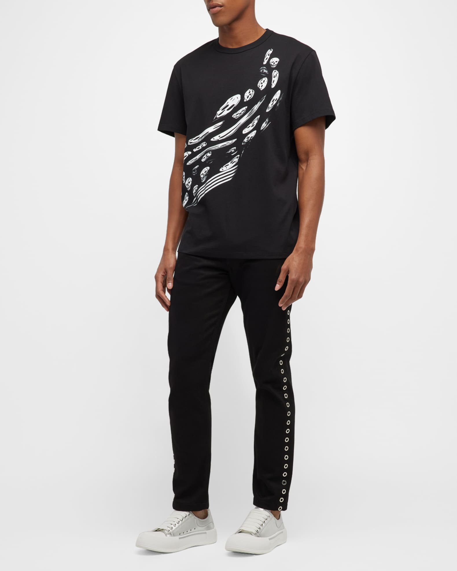 Alexander McQueen Men's Vortex Skulls T-Shirt | Neiman Marcus