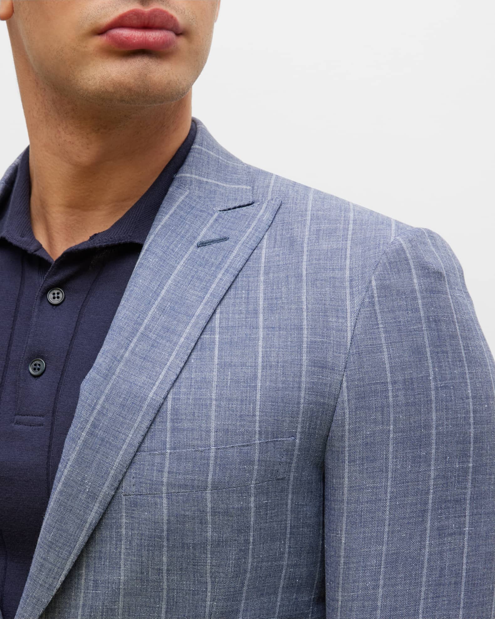 Brioni Men's Chalk Stripe Wool Suit | Neiman Marcus