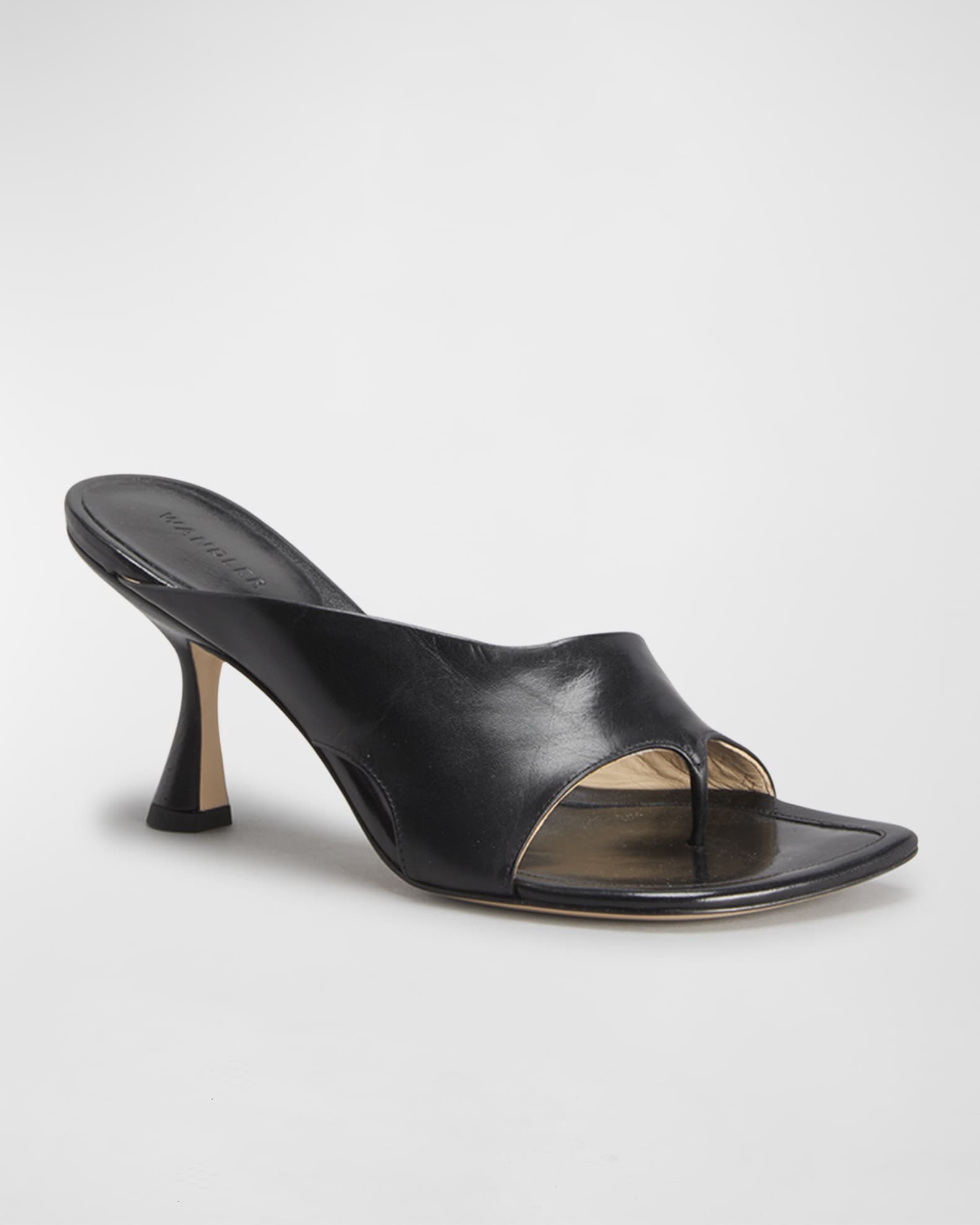 Wandler Julio Leather Asymmetrical Mule Sandals | Neiman Marcus
