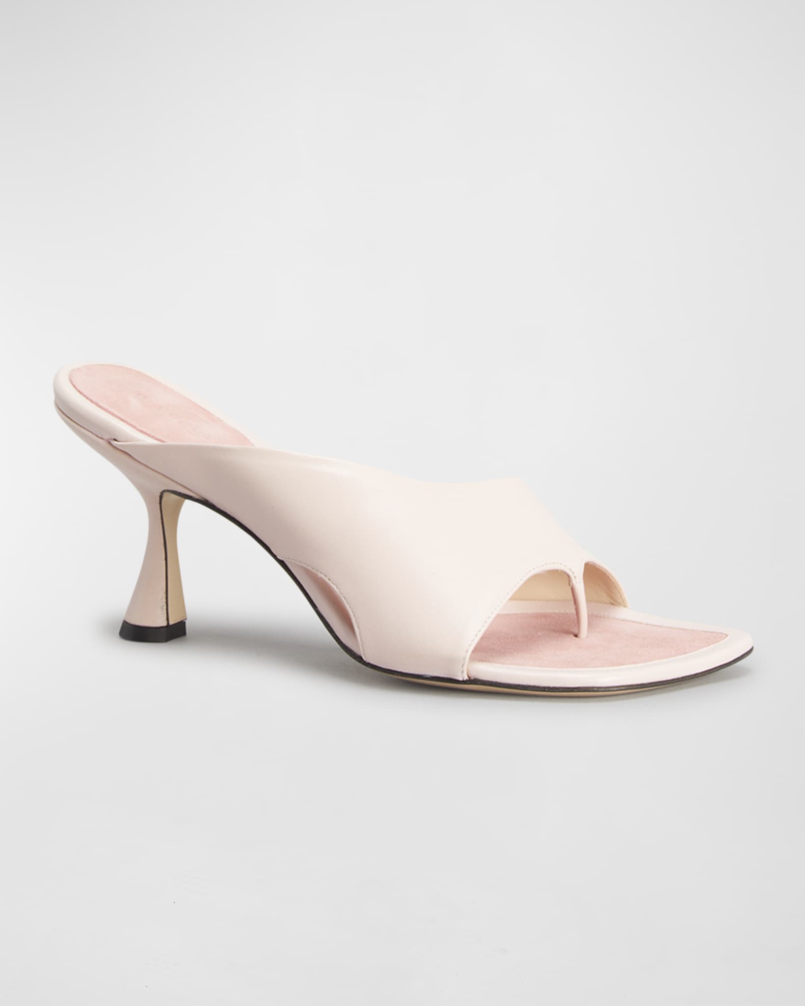 Wandler Julio Leather Asymmetrical Mule Sandals | Neiman Marcus