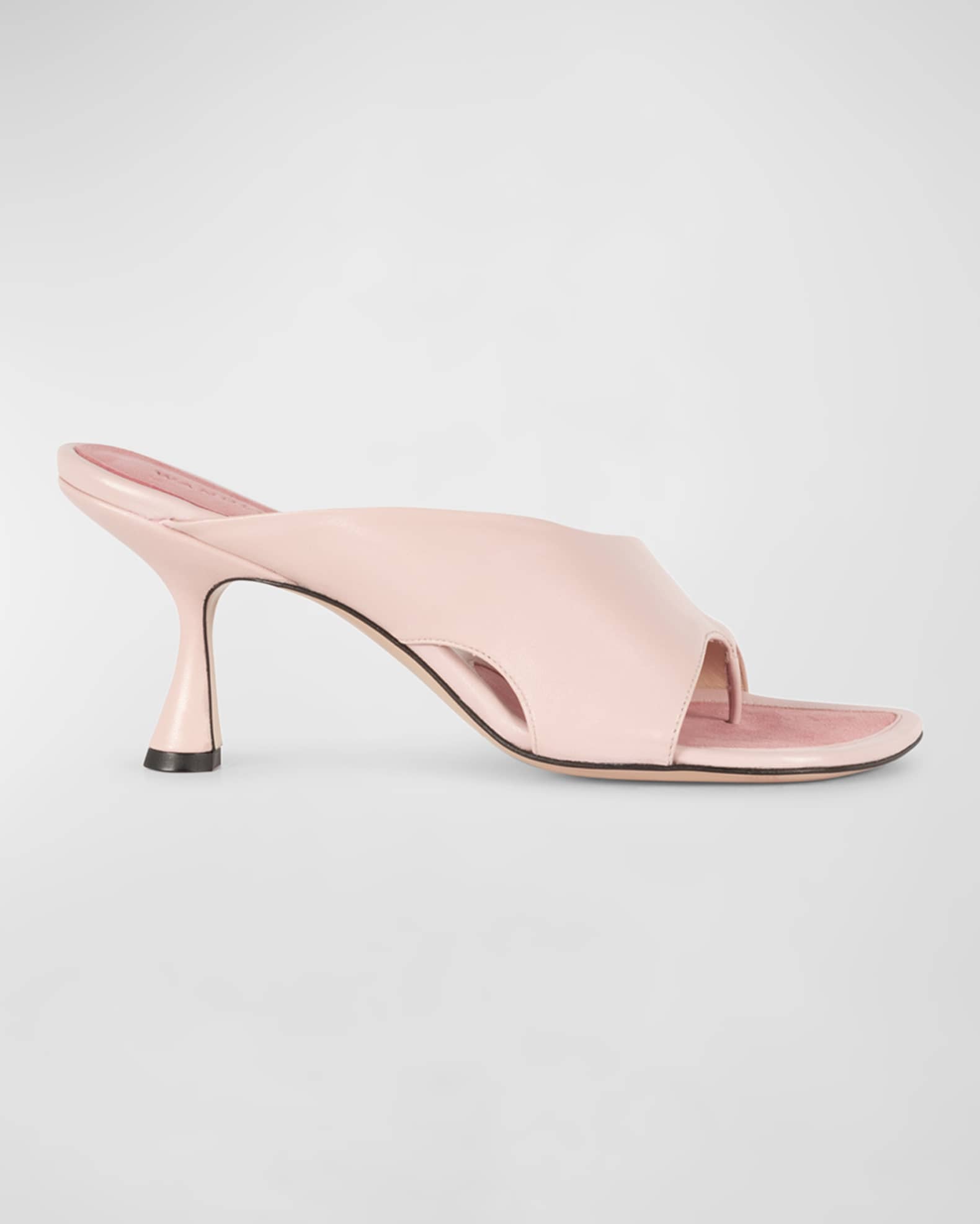 Wandler Julio Leather Asymmetrical Mule Sandals | Neiman Marcus