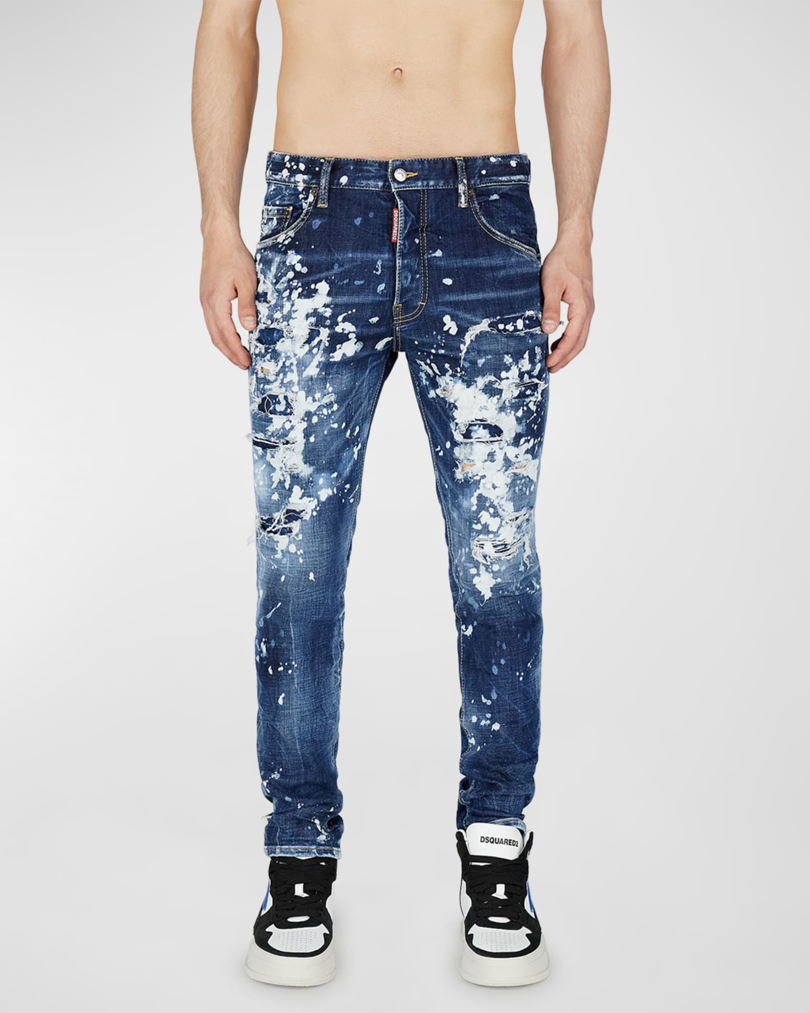 Dsquared2 Men's Acid-Washed Skater Jeans | Neiman Marcus