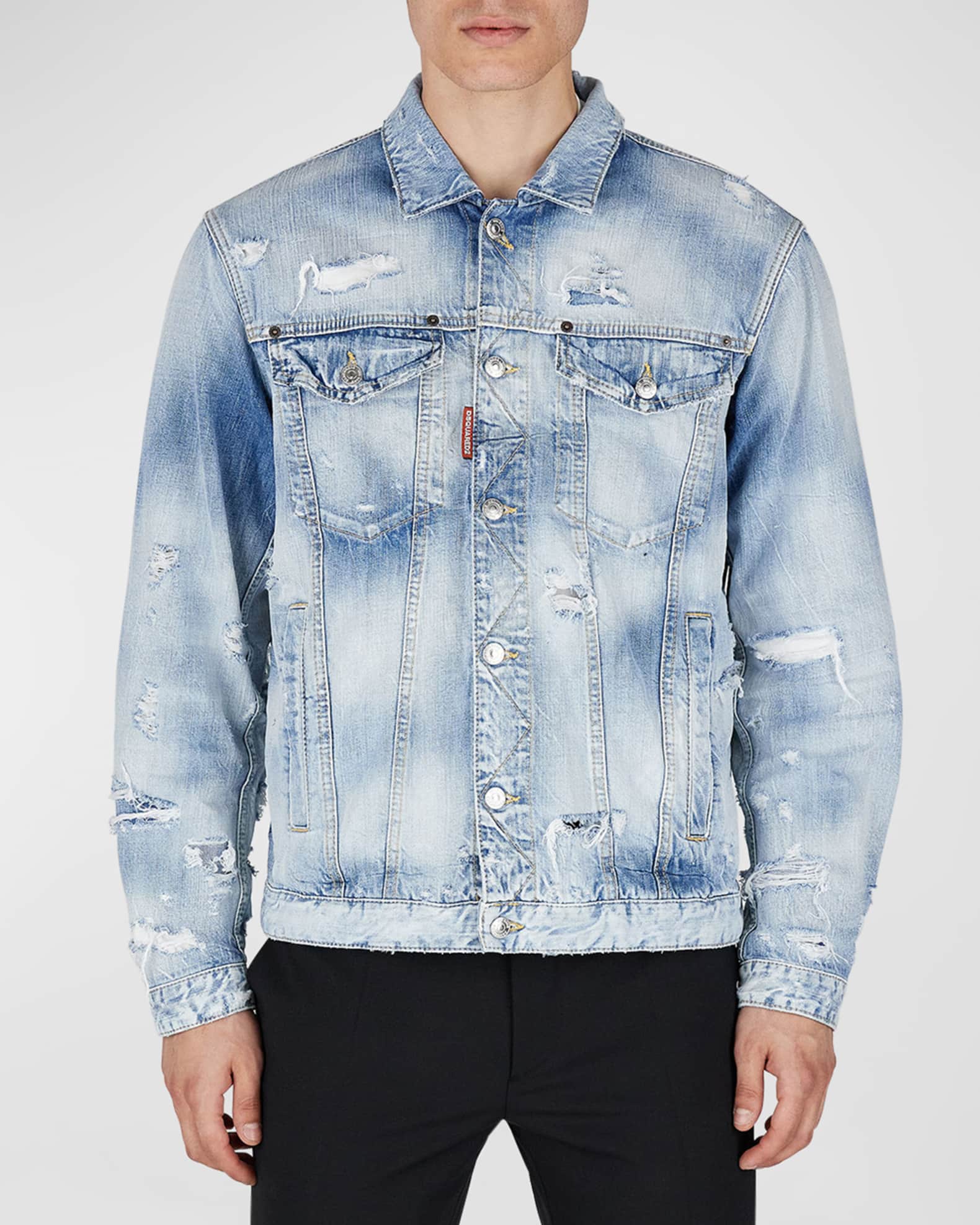 Dsquared2 Men's Ripped Jean Jacket | Neiman Marcus