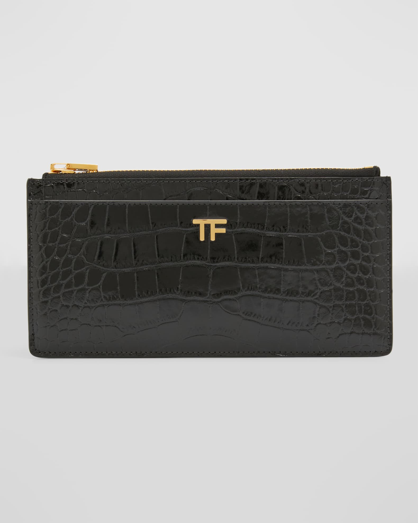 TOM FORD TF Multifunctional Wallet in Stamped Croc Leather | Neiman Marcus