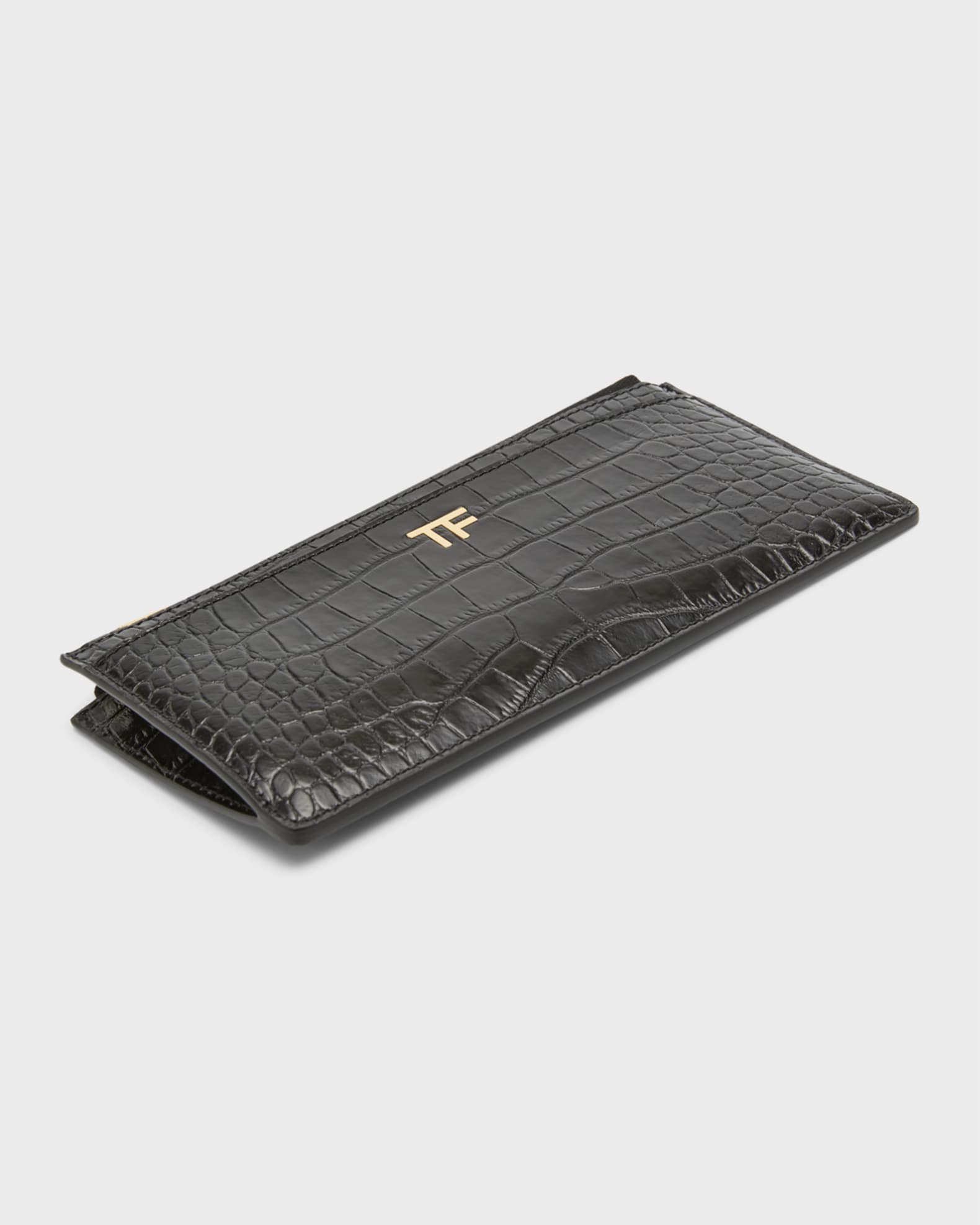 TOM FORD TF Multifunctional Wallet in Stamped Croc Leather | Neiman Marcus