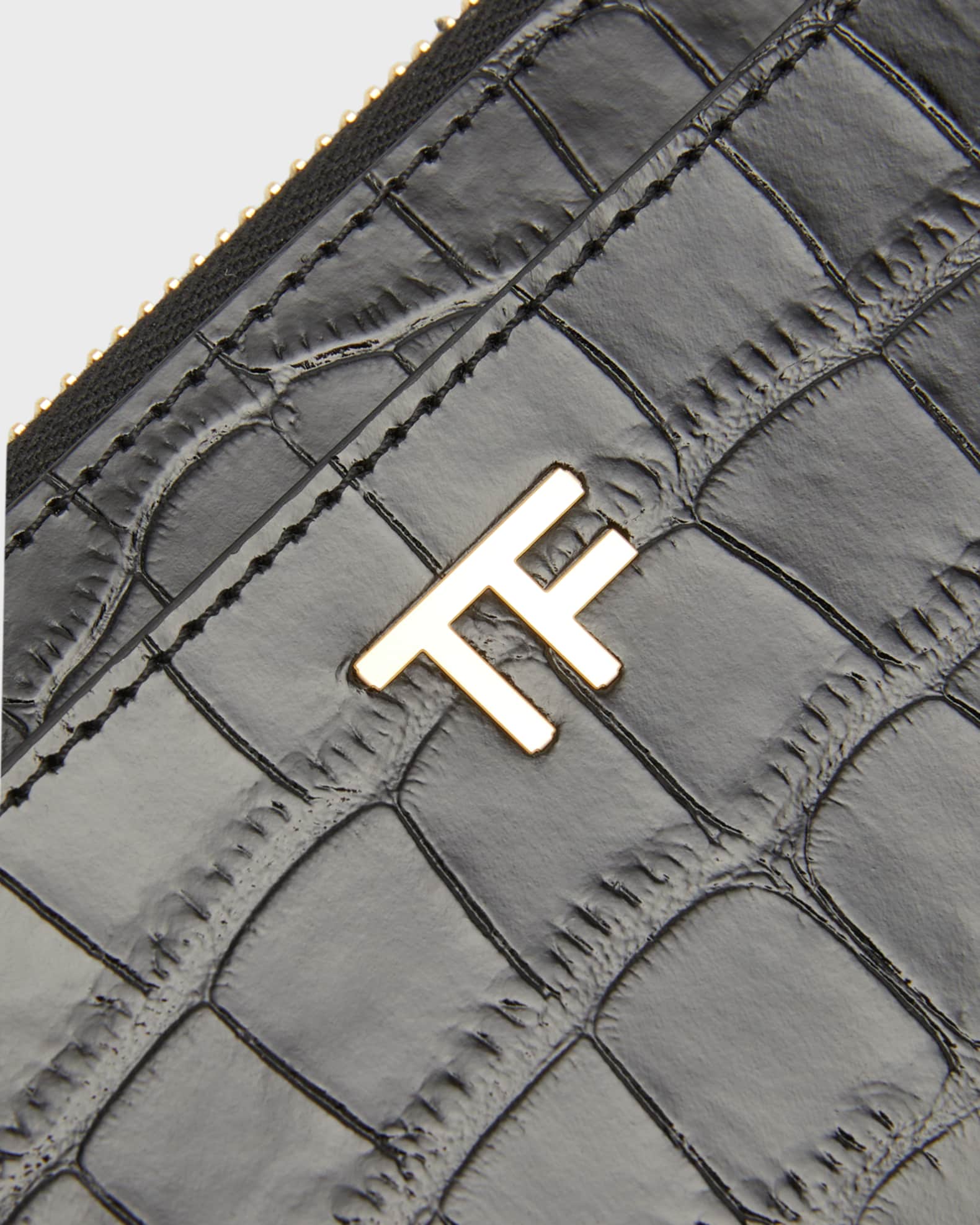 TOM FORD TF Multifunctional Wallet in Stamped Croc Leather | Neiman Marcus