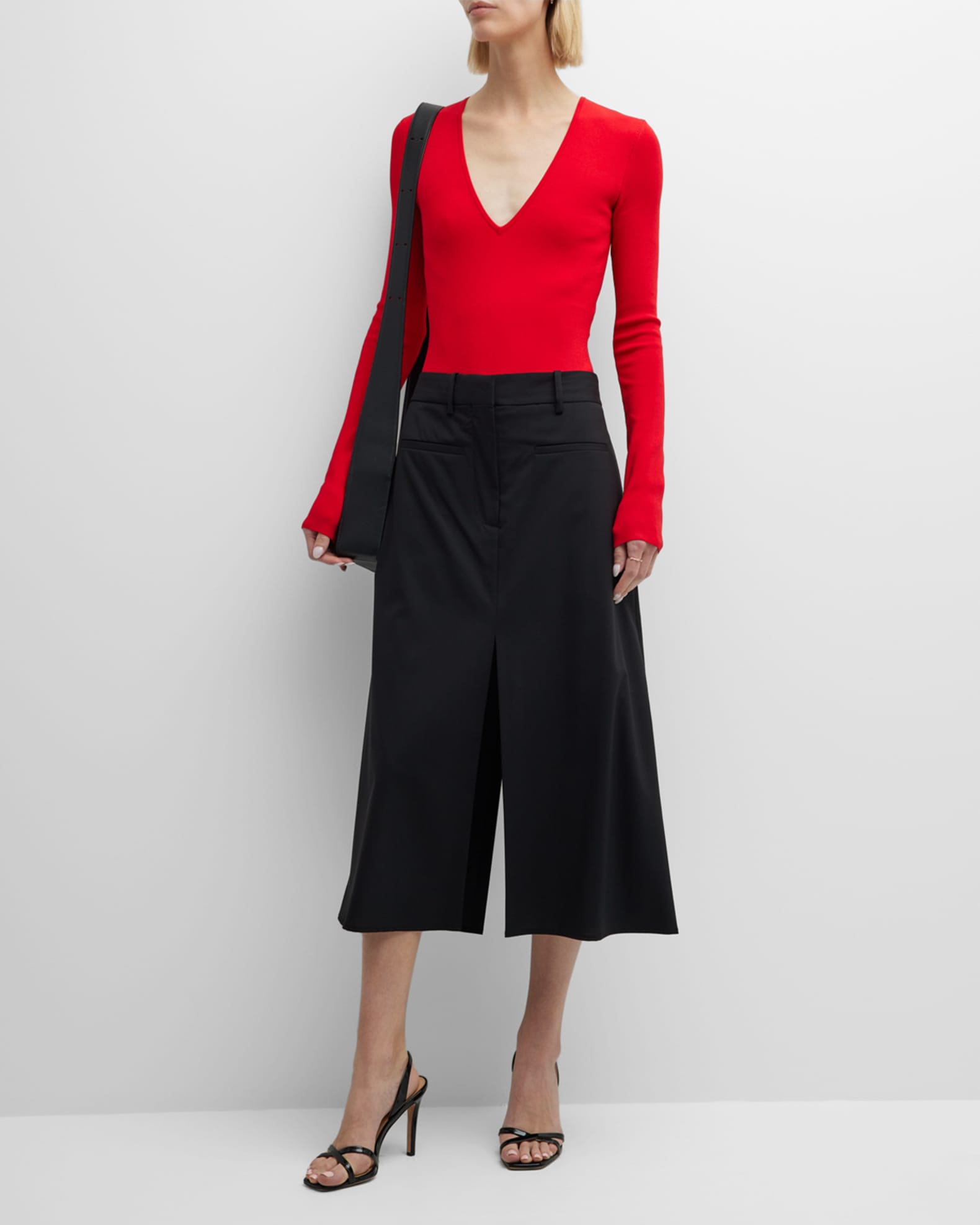 Victoria Beckham VB Body Deep V-Neck Bodysuit | Neiman Marcus