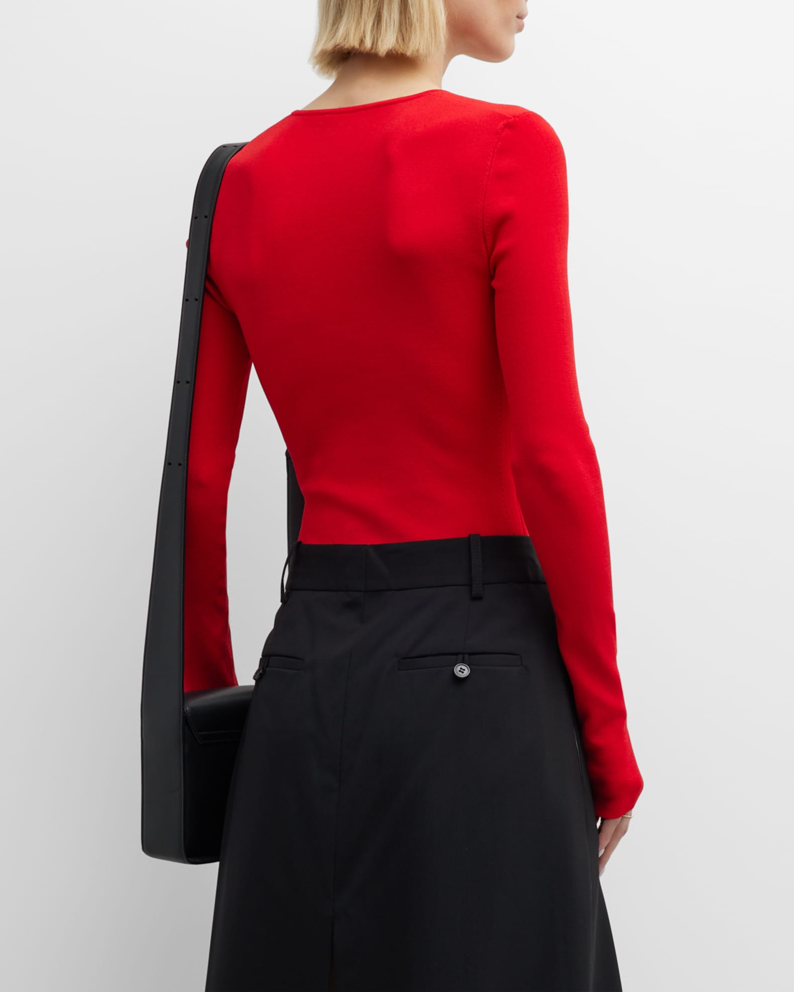 Victoria Beckham VB Body Deep V-Neck Bodysuit | Neiman Marcus