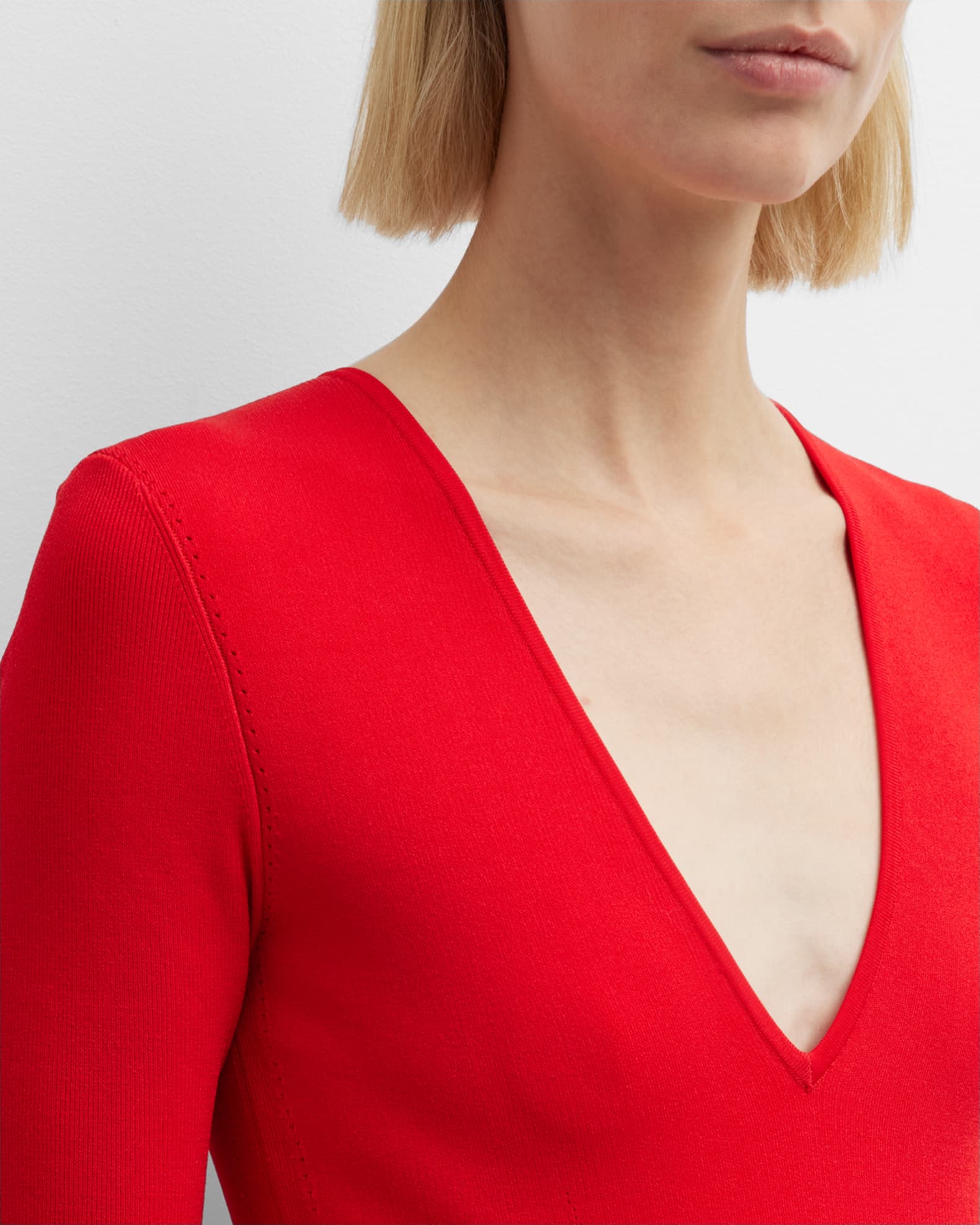 Victoria Beckham VB Body Deep V-Neck Bodysuit | Neiman Marcus