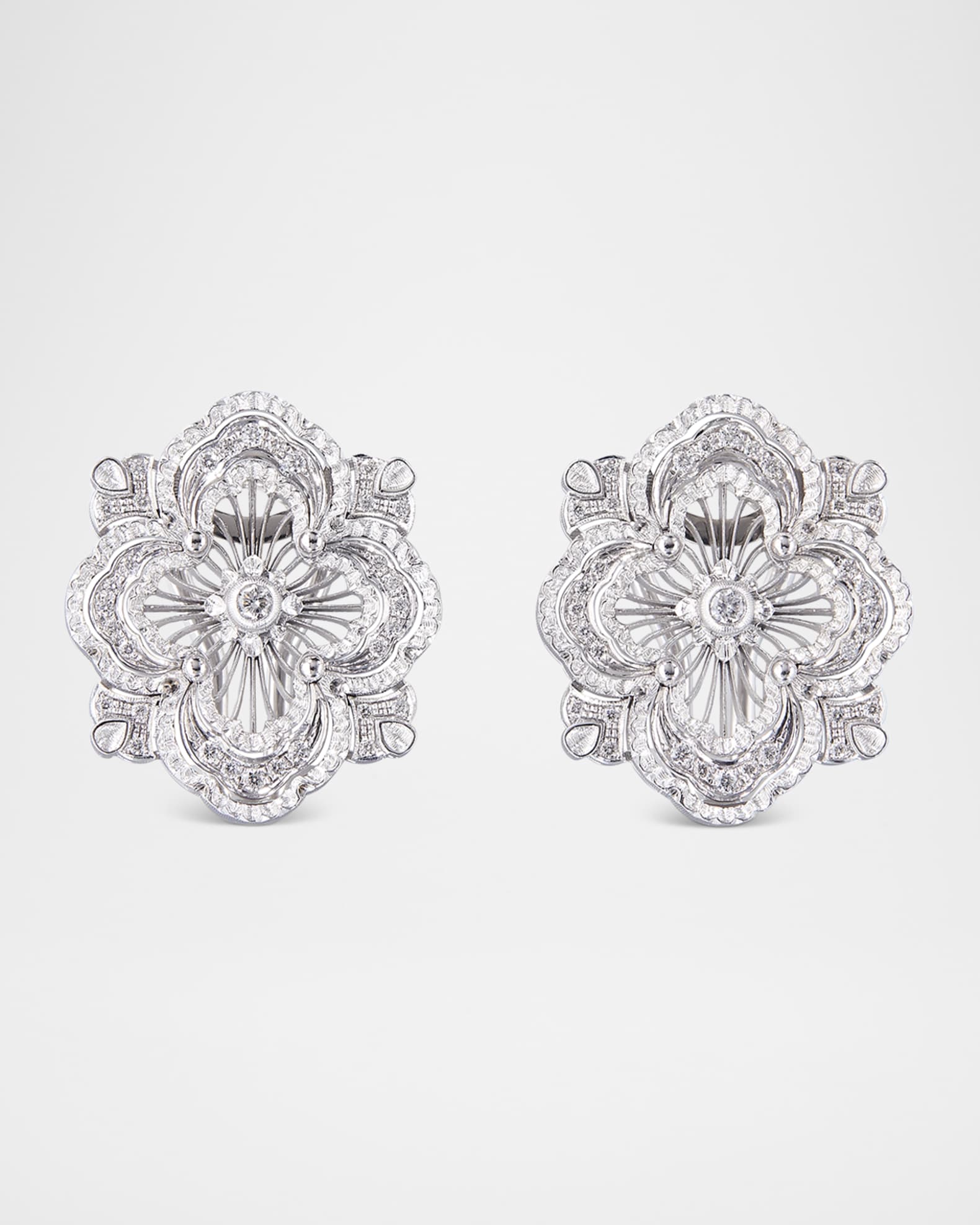 Buccellati 18K White Gold Opera Premium Earrings with Diamonds | Neiman ...