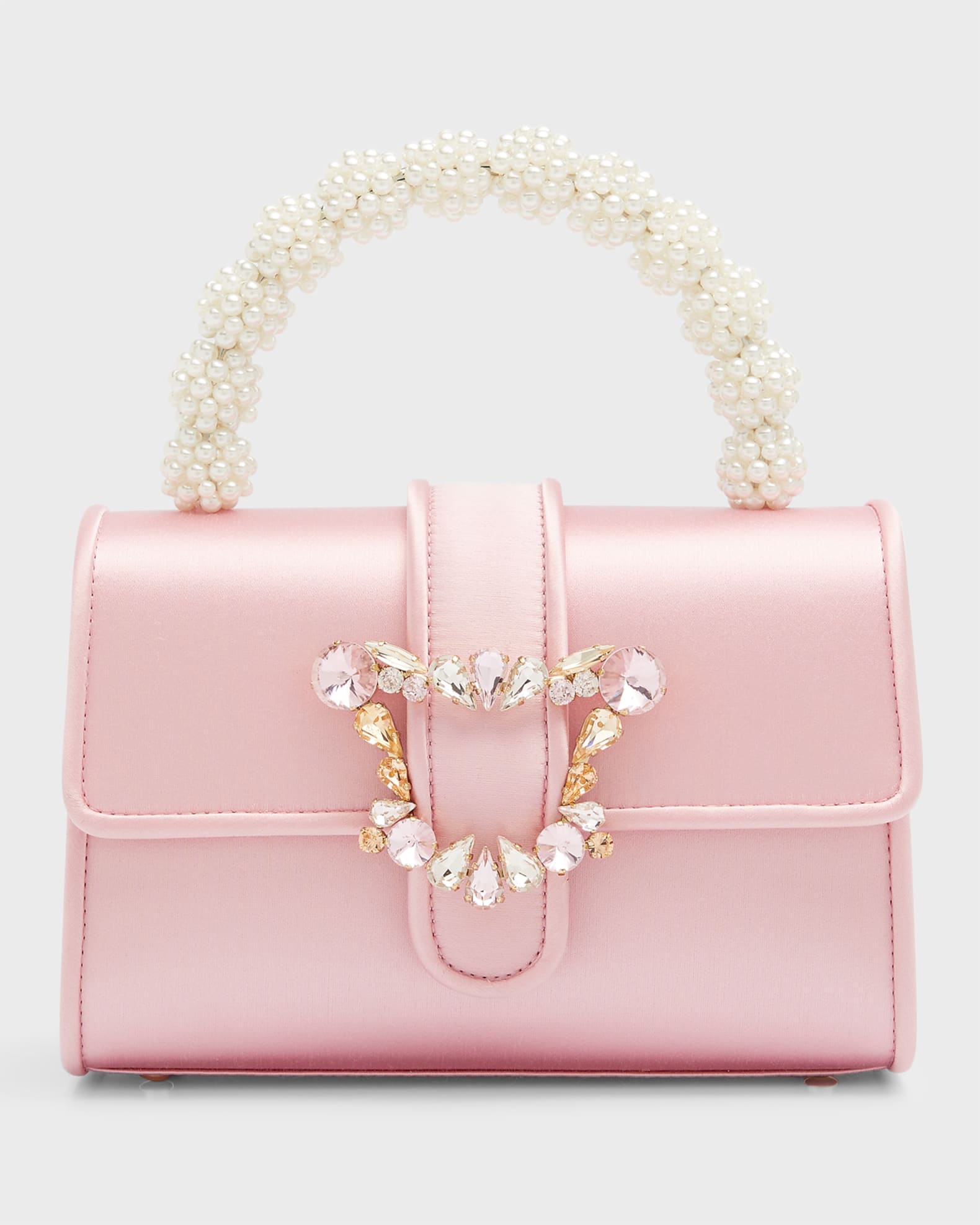 Sophia Webster Margaux Pearly Satin Top Handle Bag Neiman Marcus