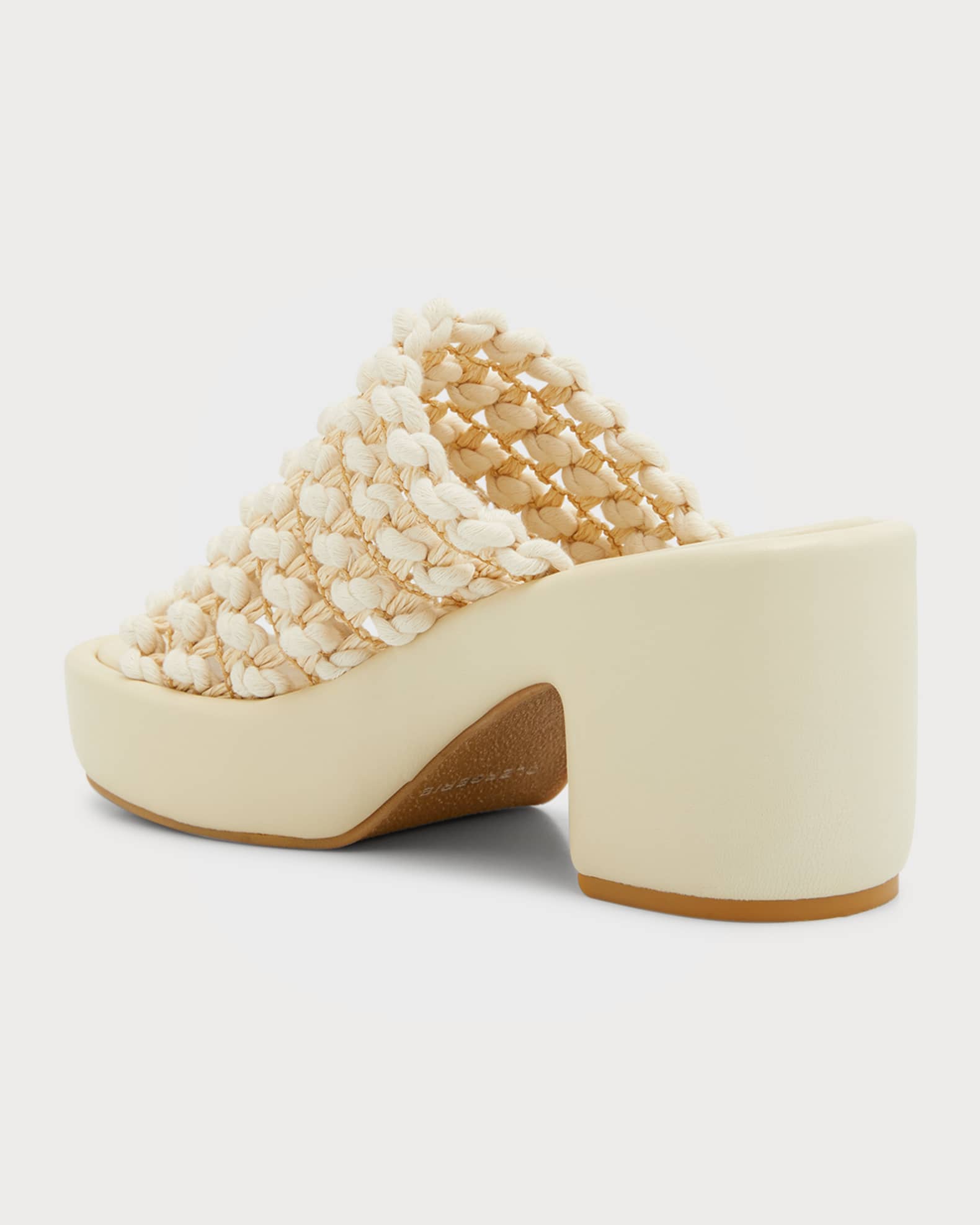 Clergerie Paris Dovea Woven Raffia Platform Sandals | Neiman Marcus
