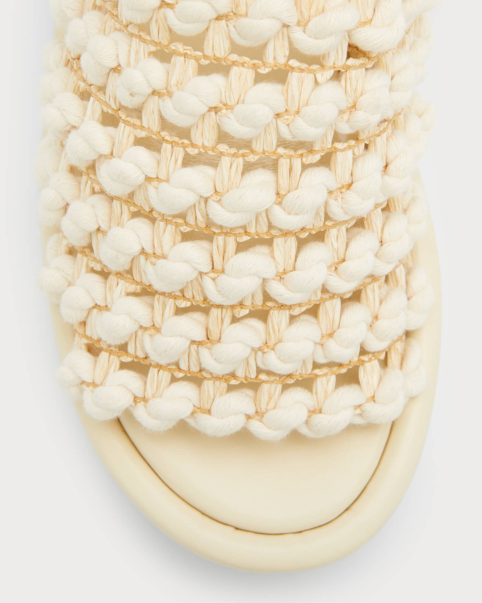 Clergerie Paris Dovea Woven Raffia Platform Sandals | Neiman Marcus