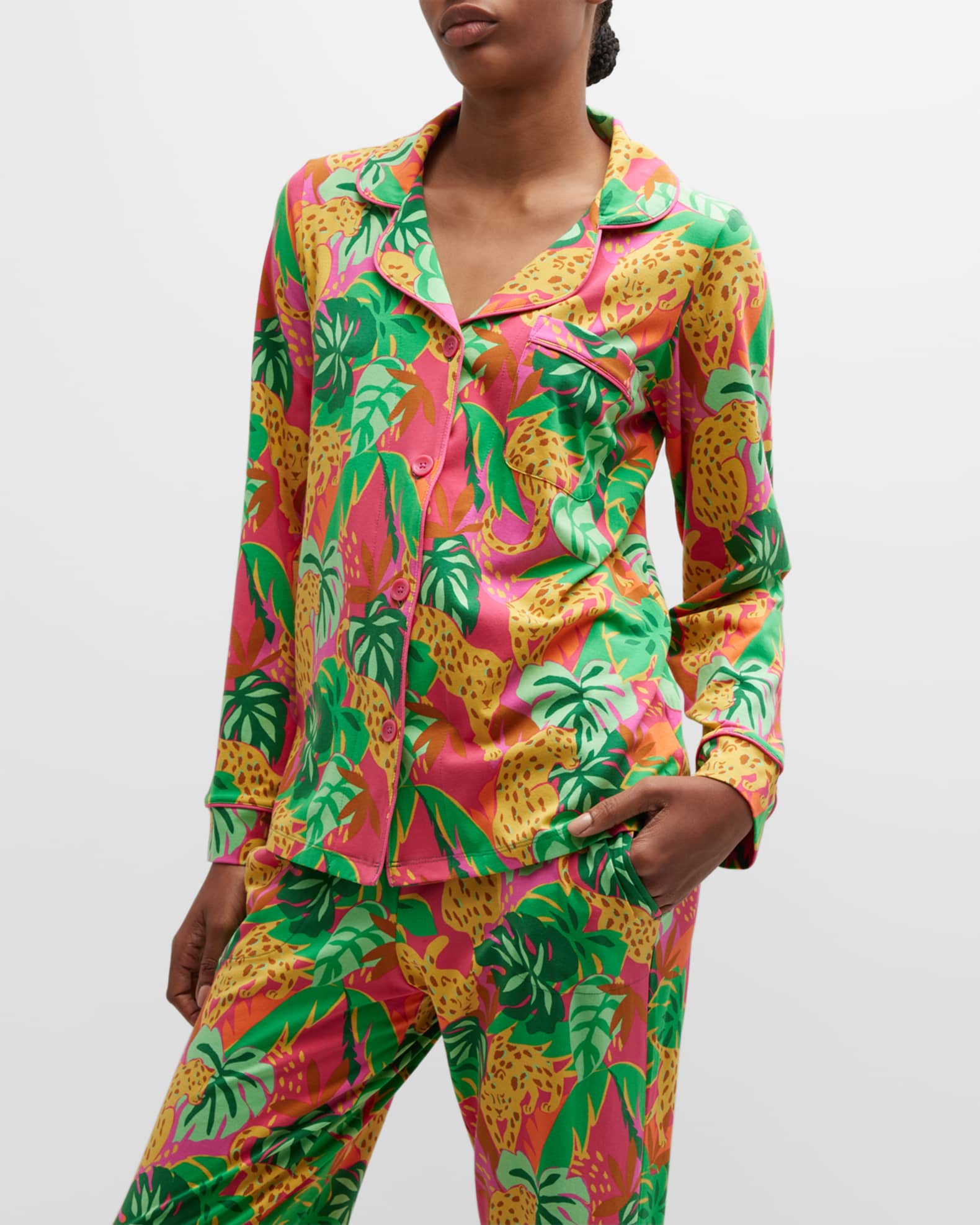 BedHead Pajamas Botanical-Print Cotton Pajama Set | Neiman Marcus