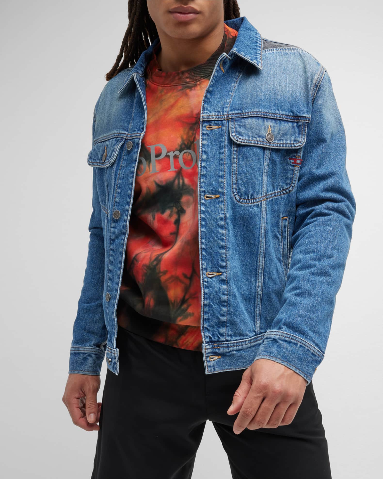 Diesel Men's D-Barcy-Rs Denim Trucker Jacket | Neiman Marcus