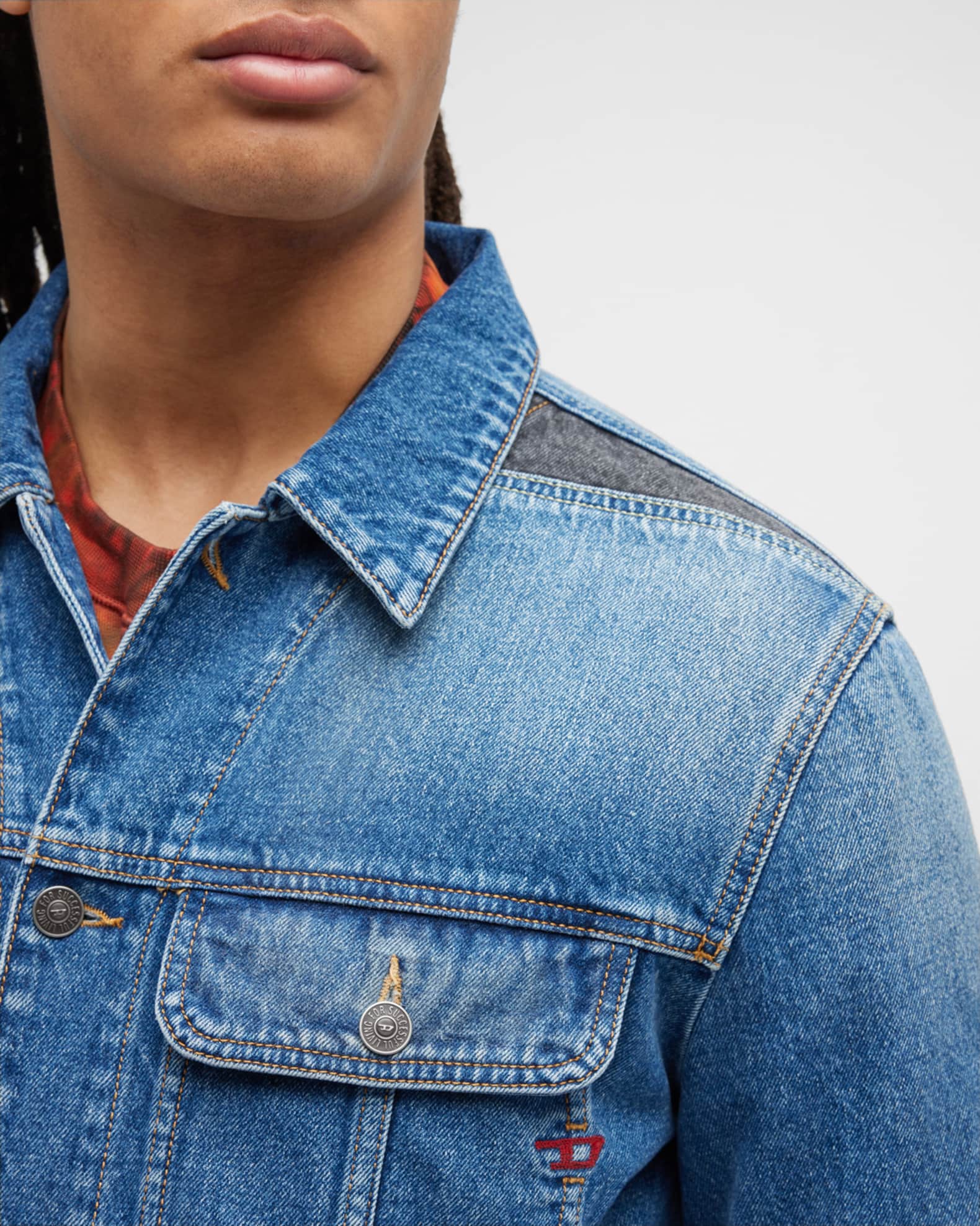 Diesel Men's D-Barcy-Rs Denim Trucker Jacket | Neiman Marcus