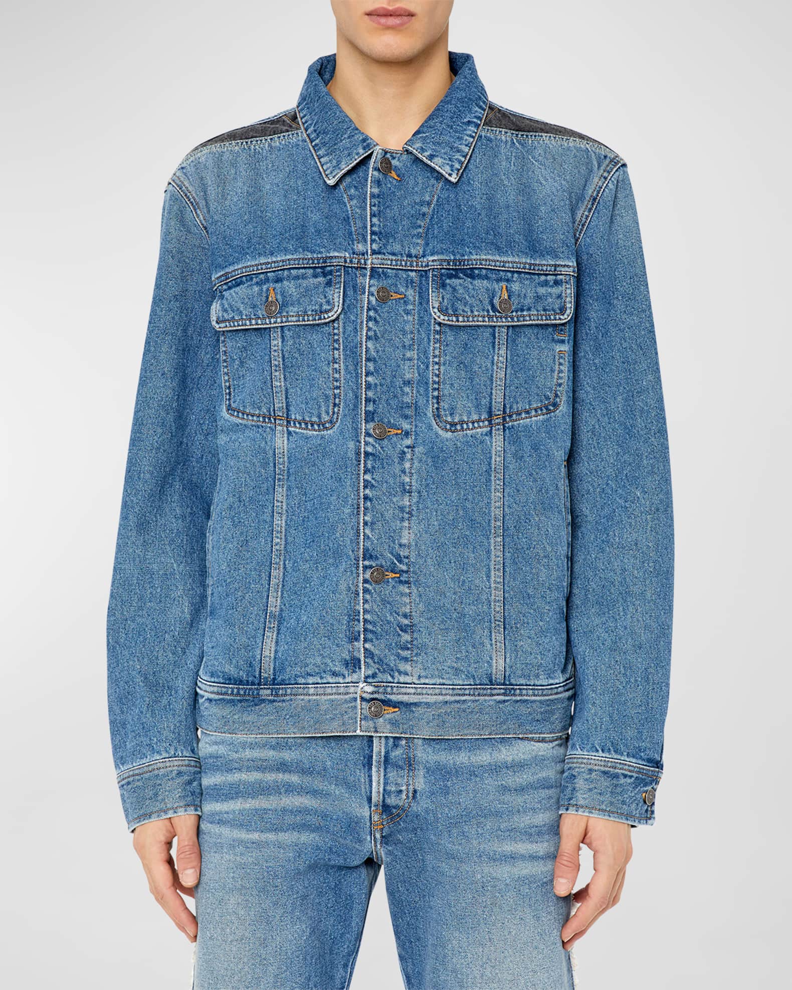 Diesel Men's D-Barcy-Rs Denim Trucker Jacket | Neiman Marcus