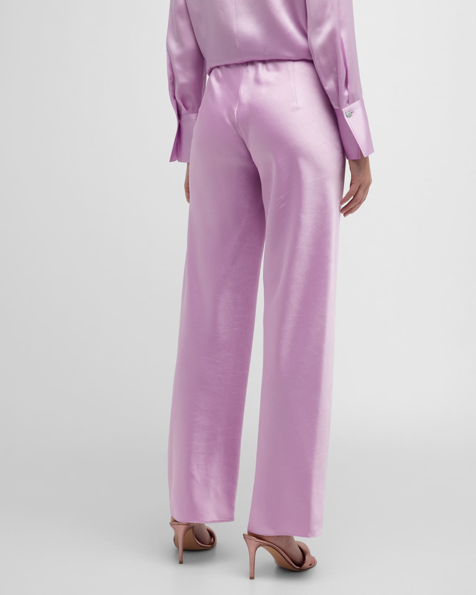 Vince High-Waist Satin Bias Pants | Neiman Marcus