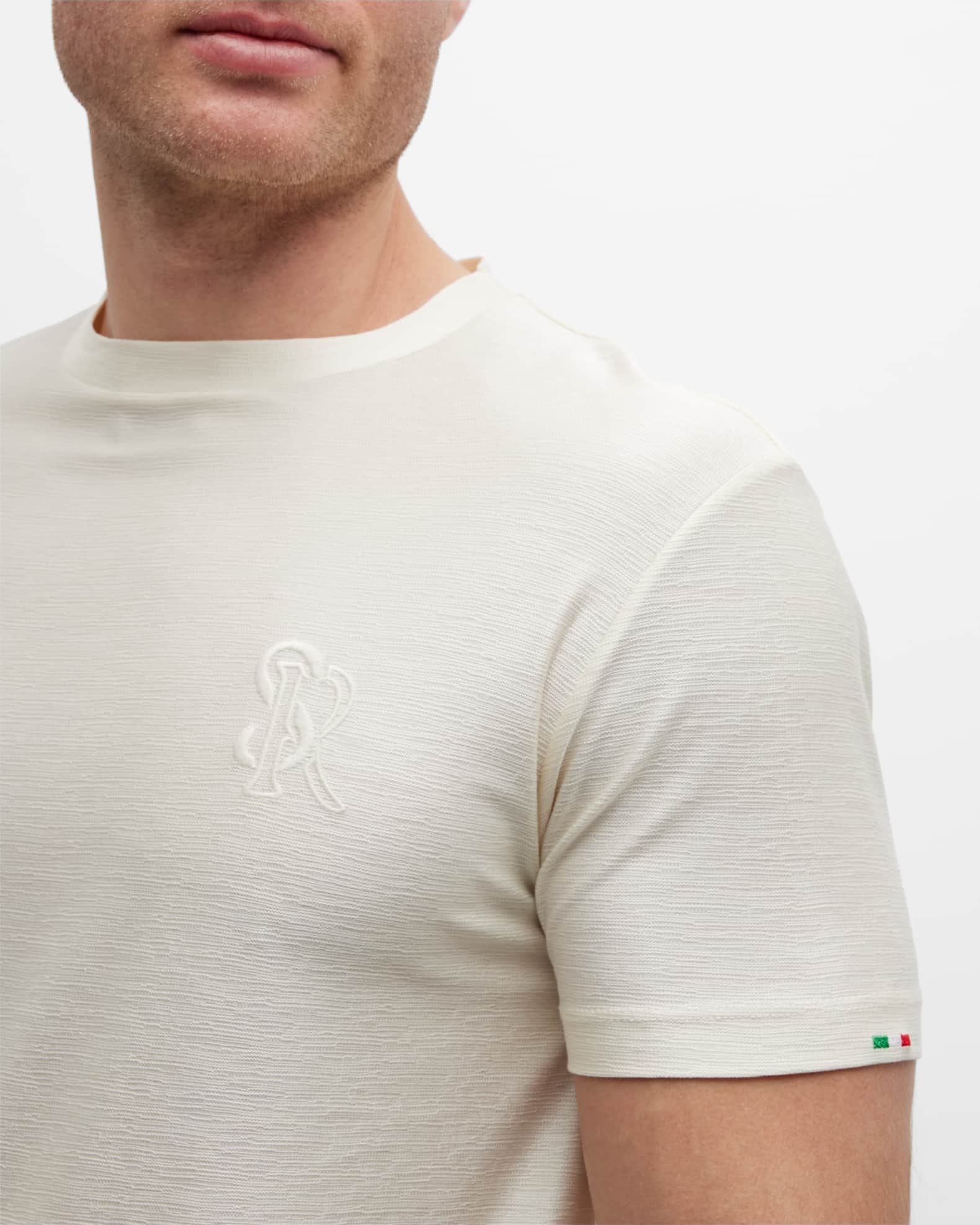 Stefano Ricci Men's Embroidered Silk T-Shirt | Neiman Marcus