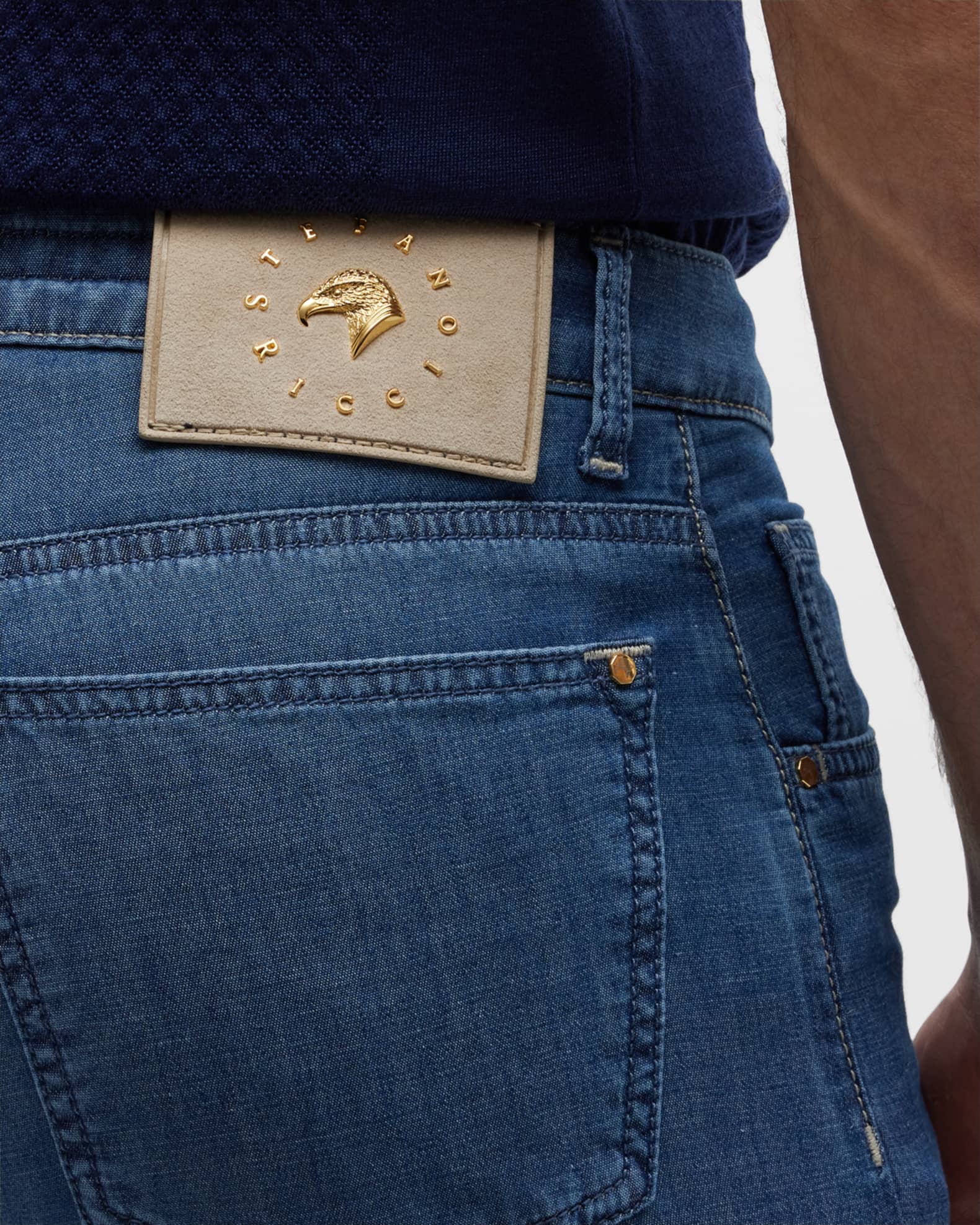 Stefano Ricci Men's Lightweight Straight-Leg Jeans | Neiman Marcus