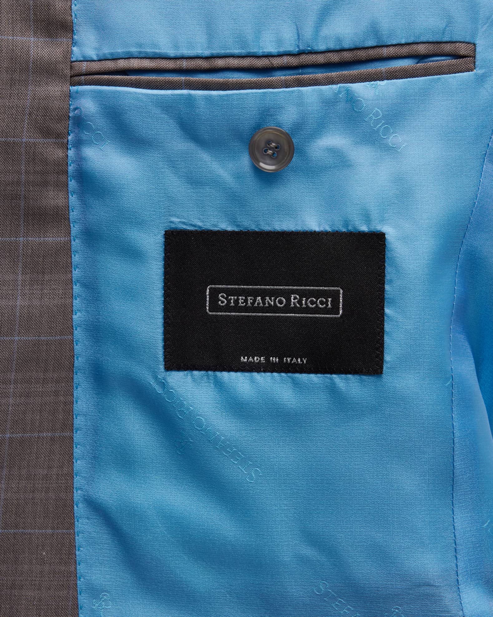 Stefano Ricci Beige Plaid Two-Piece Wool Suit | Neiman Marcus