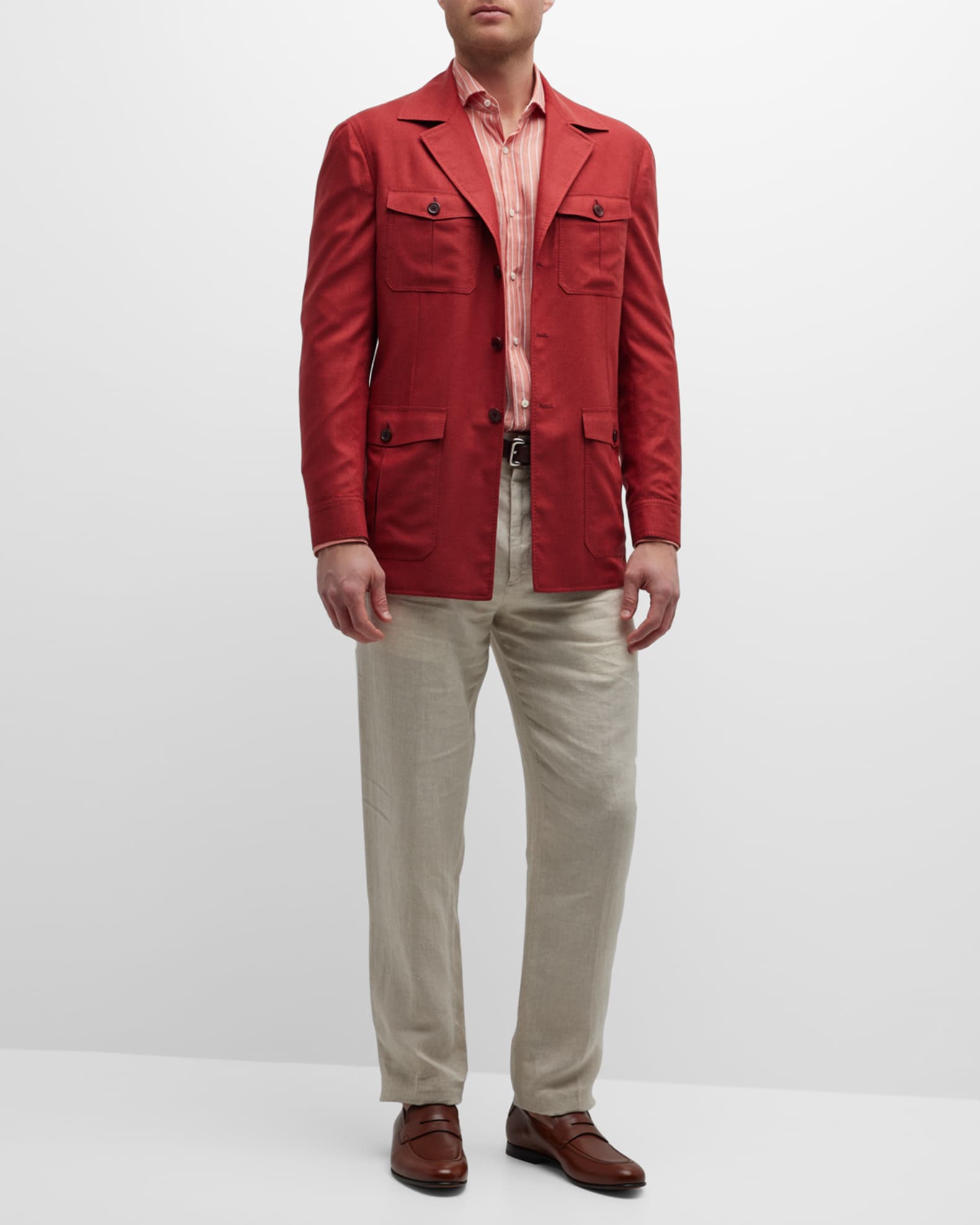 Stefano Ricci Men's Silk-Cashmere Field Jacket | Neiman Marcus