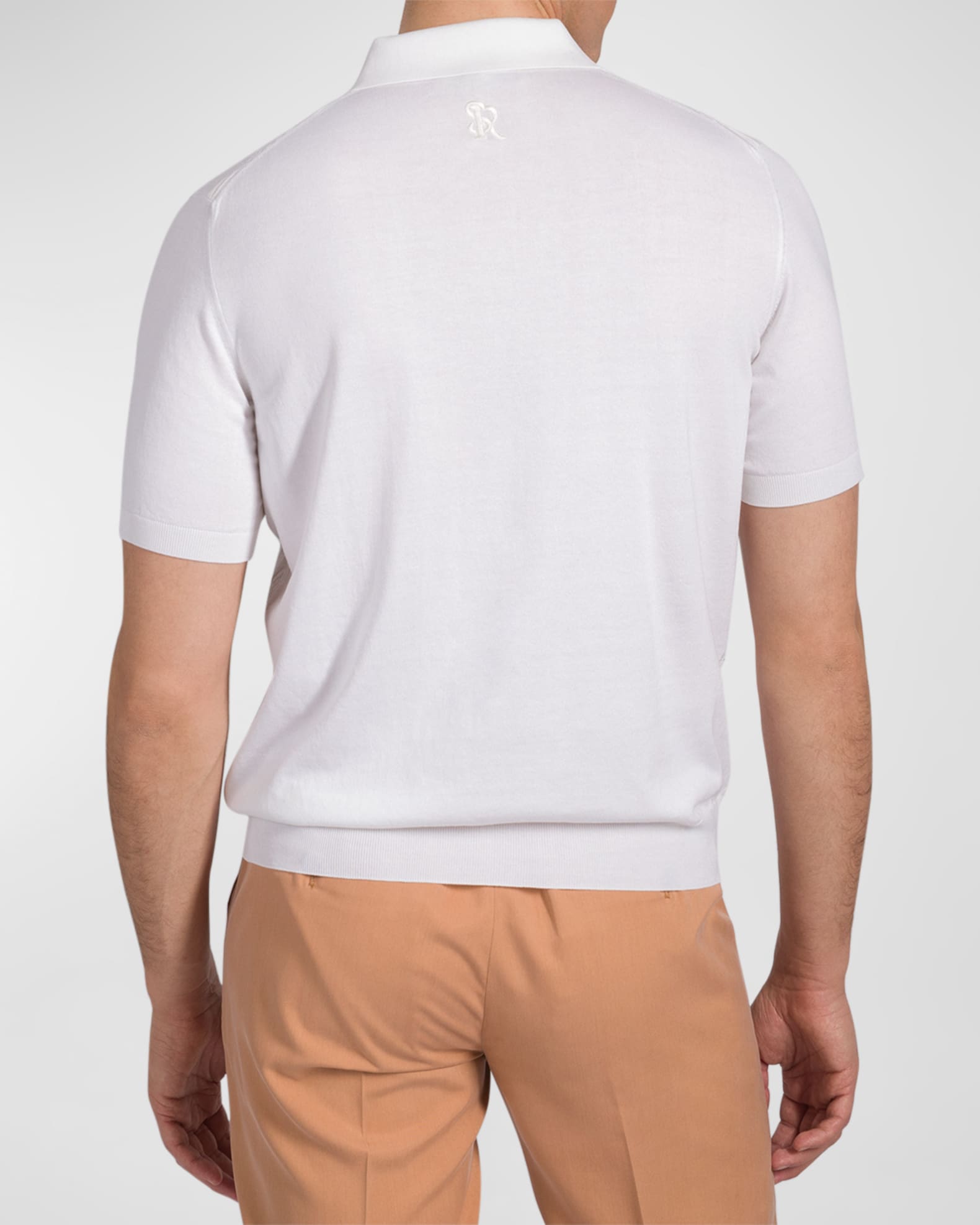 Stefano Ricci Men's Silk-Cotton Jacquard Polo Sweater | Neiman Marcus