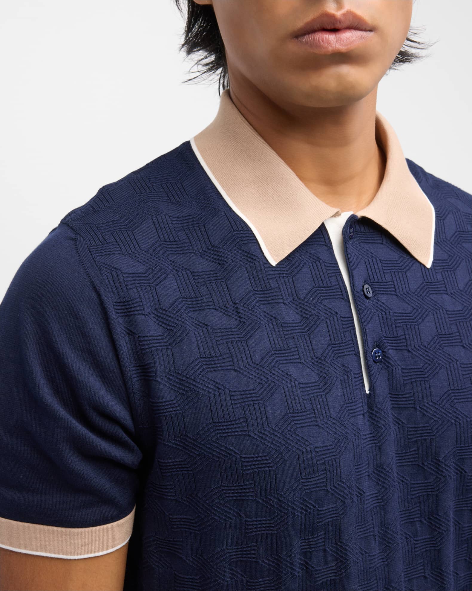 Stefano Ricci Men's Short-Sleeve Knit Polo Sweater | Neiman Marcus