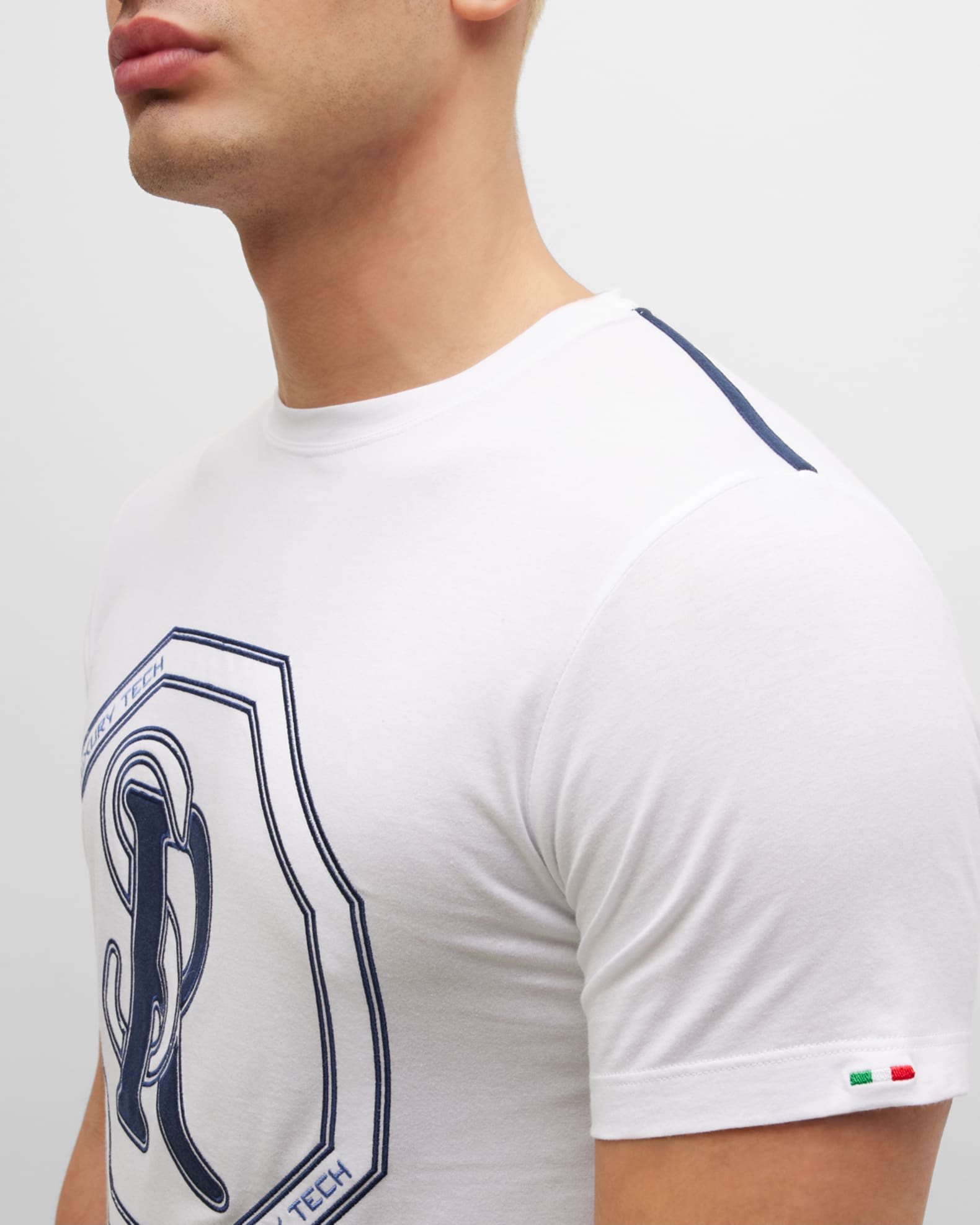 Stefano Ricci Men's Embroidered Logo T-Shirt | Neiman Marcus