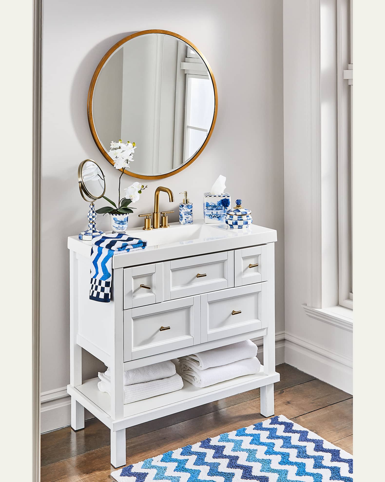 MacKenzie-Childs Royal Zig Zag Bath Rug | Neiman Marcus