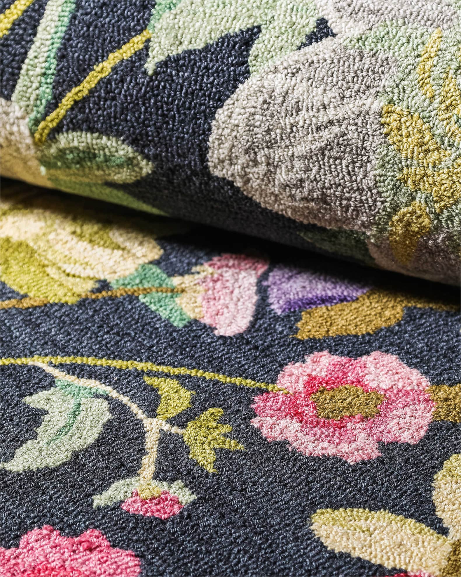 MacKenzie-Childs Midnight Floral Wool Rug | Neiman Marcus