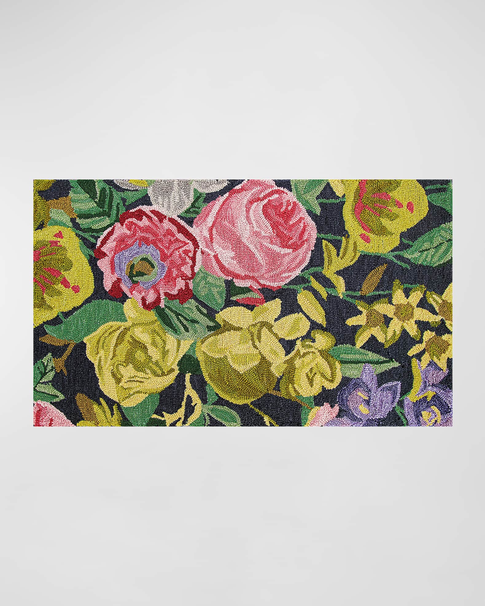 MacKenzie-Childs Midnight Floral Wool Rug | Neiman Marcus