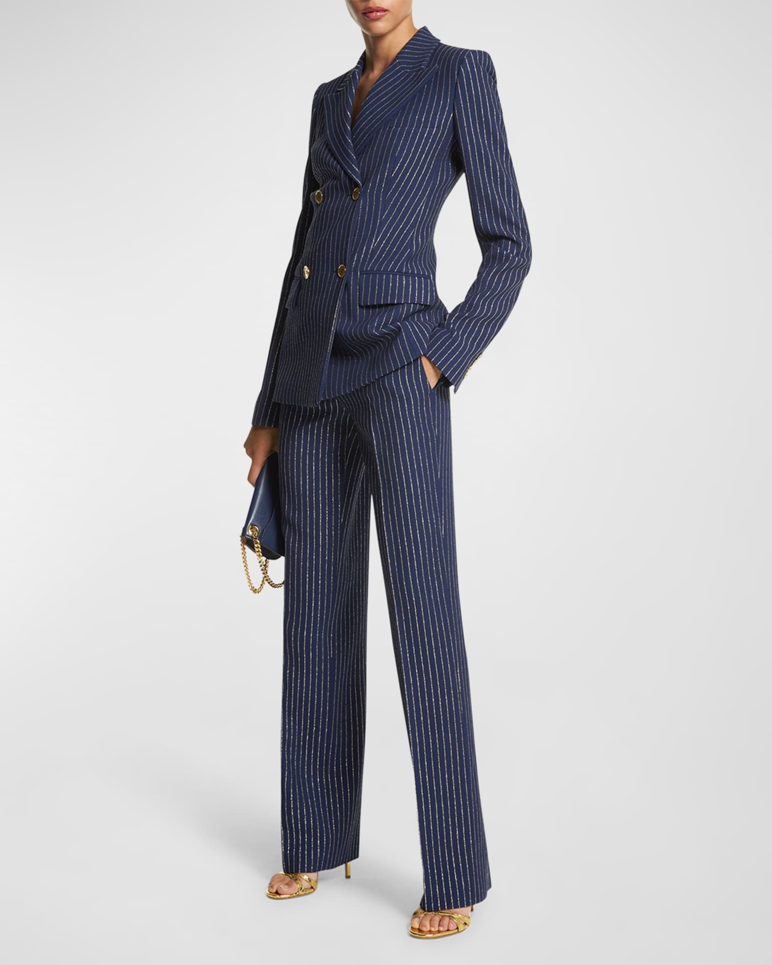 Metallic Pinstripe Suit | Neiman Marcus