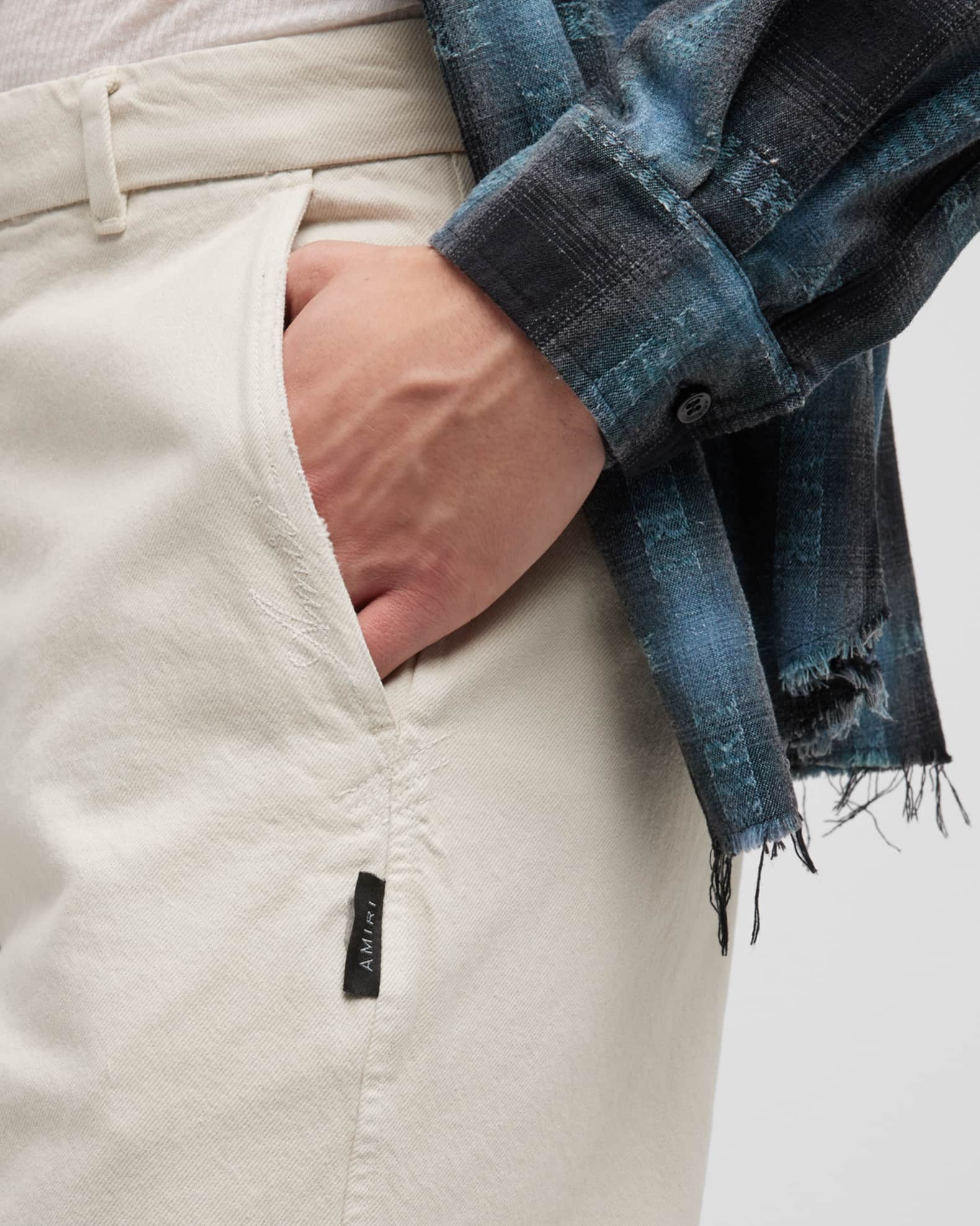 Amiri Men's Distressed Denim Chino Pants | Neiman Marcus
