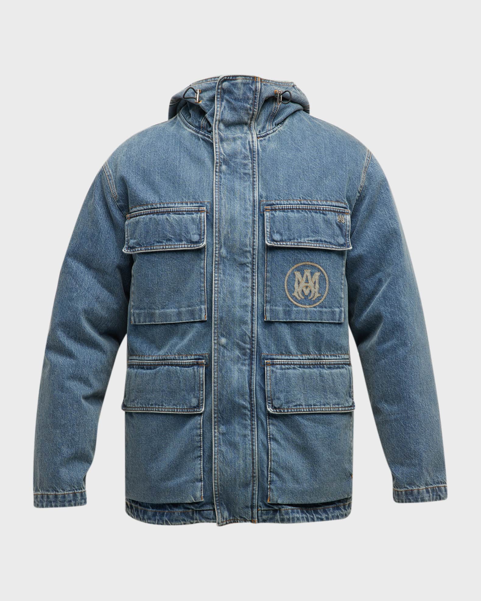 Amiri Men's Denim 4-Pocket Parka | Neiman Marcus