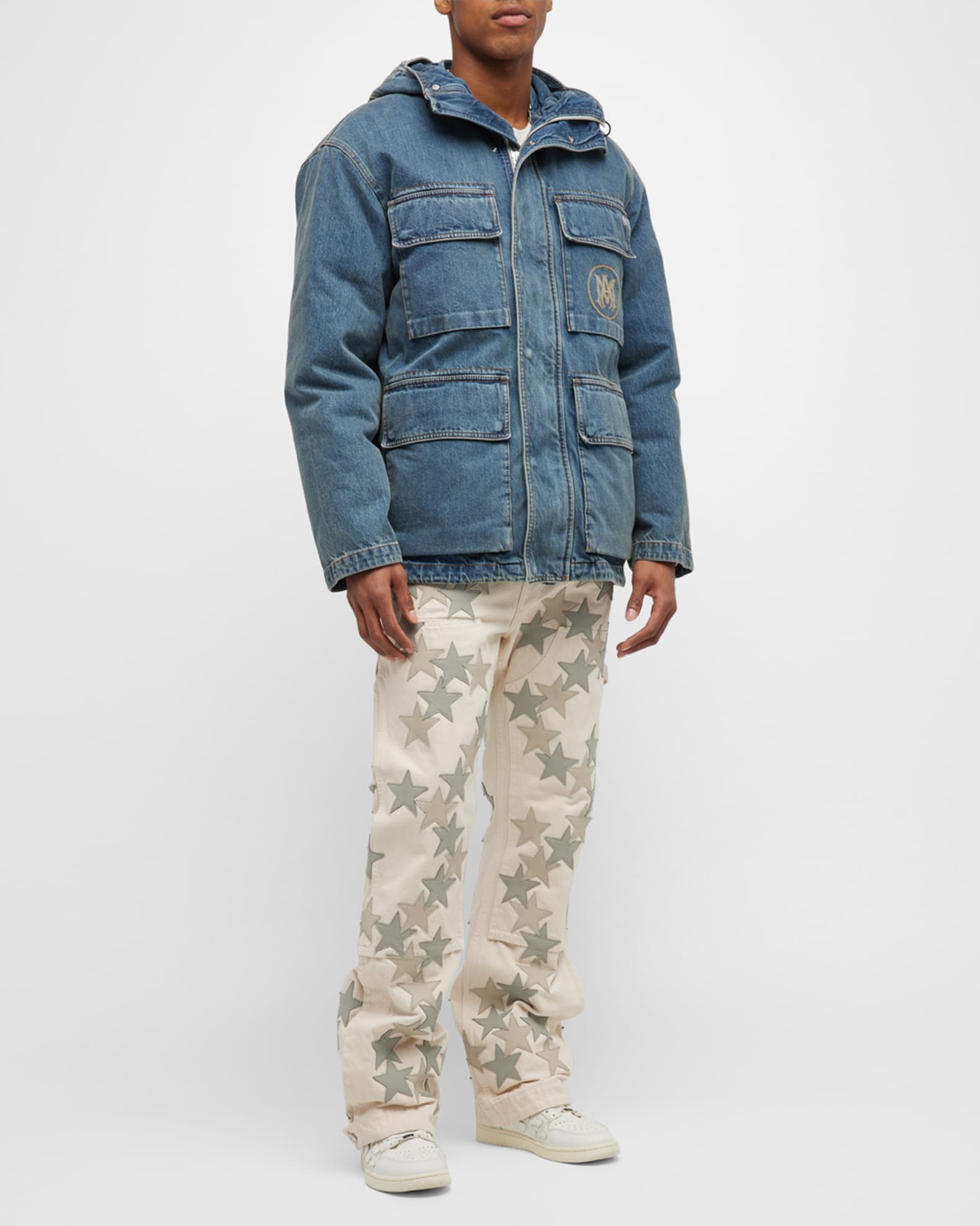 Amiri Men's Denim 4-Pocket Parka | Neiman Marcus