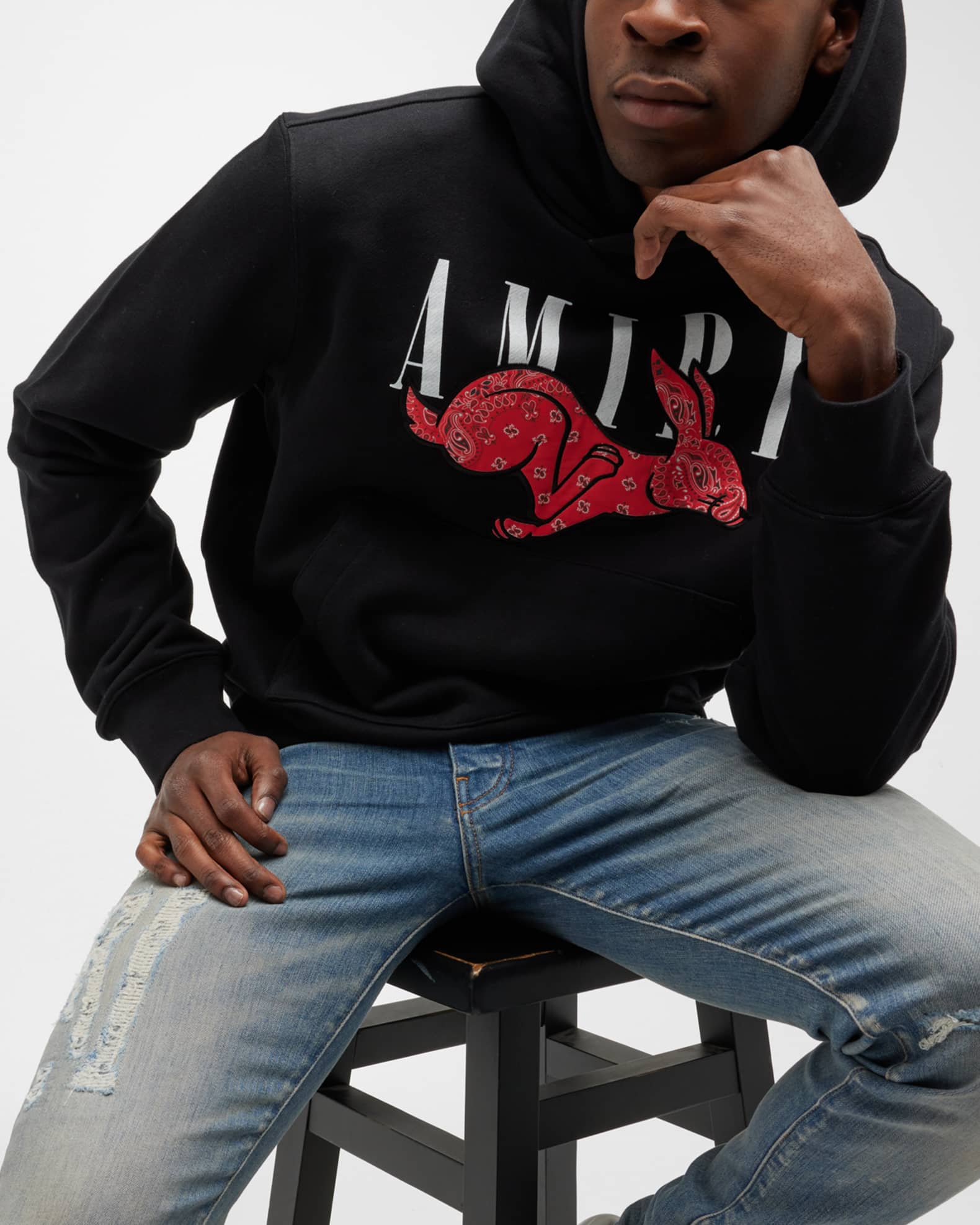 Amiri Men's Rabbit Logo Hoodie | Neiman Marcus
