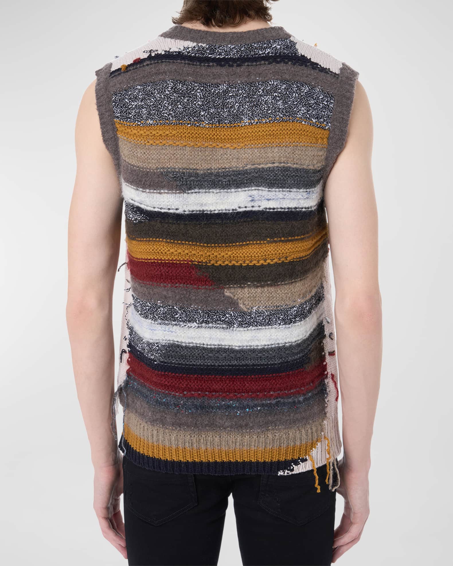 Amiri Men's Multi-Stripe Sweater Vest | Neiman Marcus
