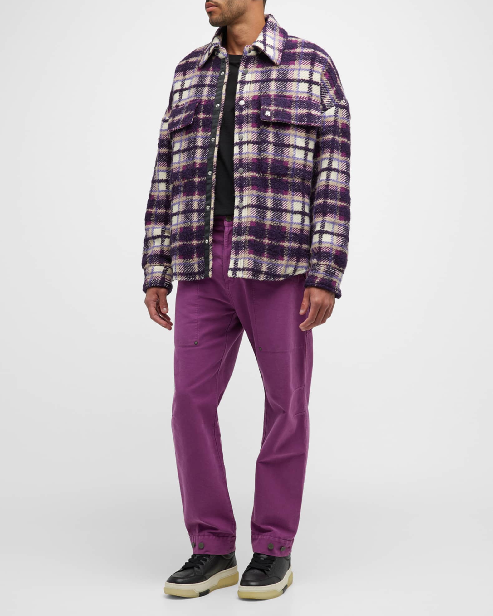 Amiri Men's Plaid Flannel Overshirt | Neiman Marcus