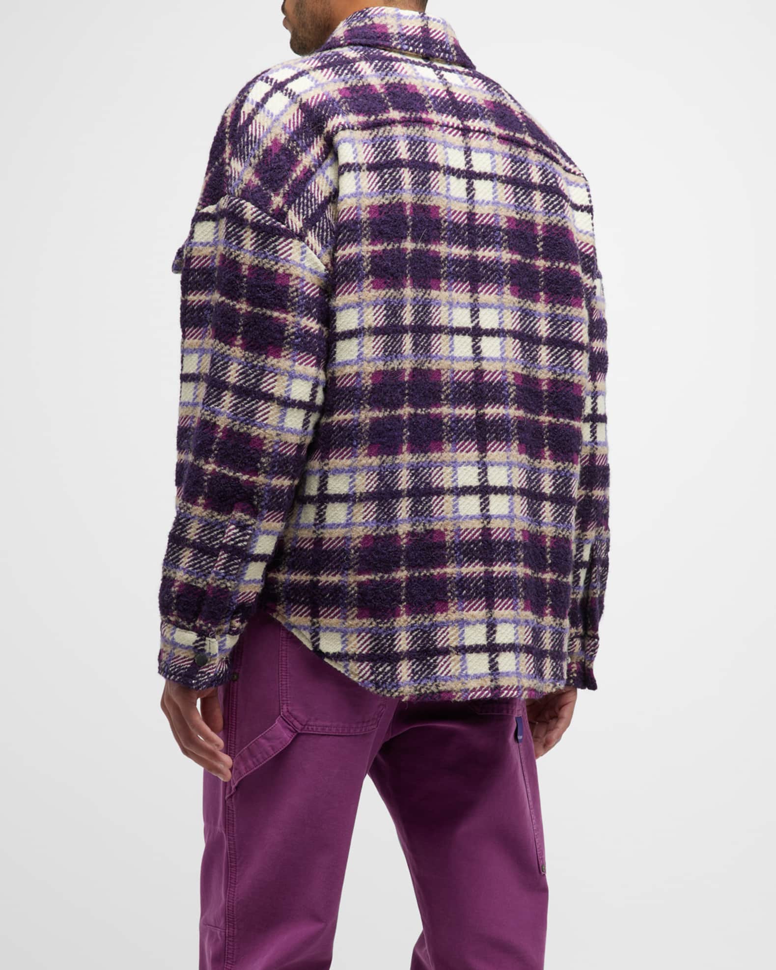 Amiri Men's Plaid Flannel Overshirt | Neiman Marcus