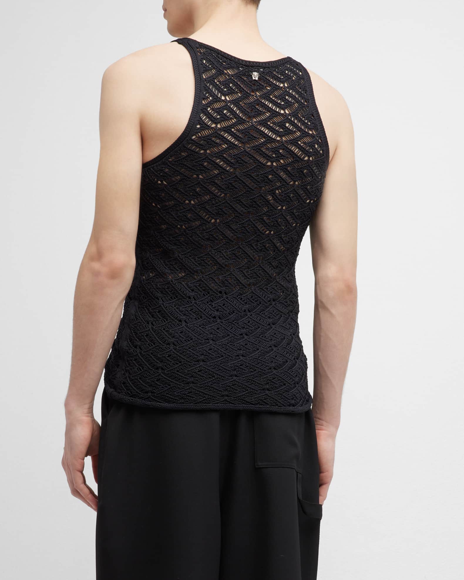 Versace Men's Greca Lace Tank Top | Neiman Marcus