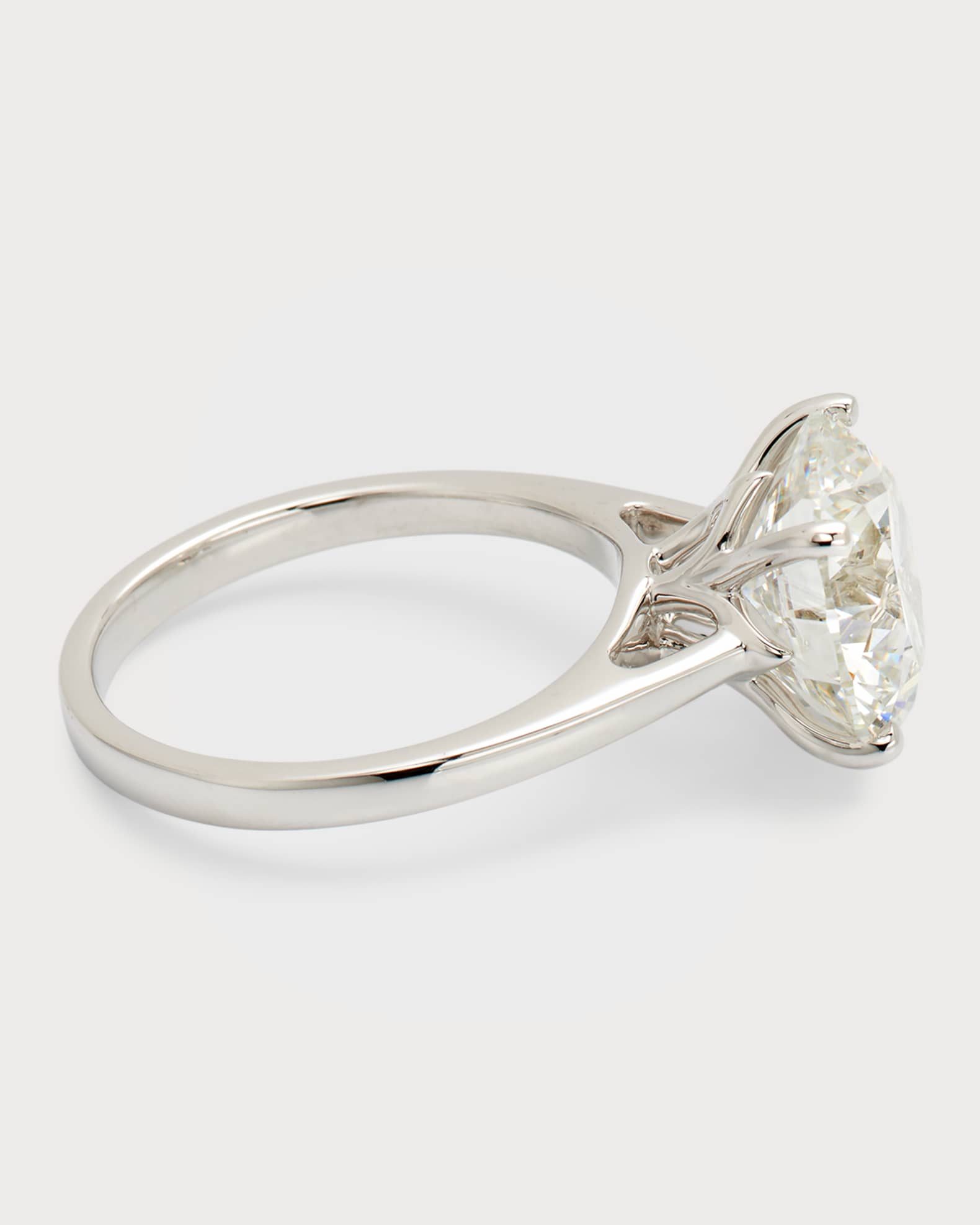 Lab Grown Diamond Platinum Round Solitaire Ring 5.0tcw
