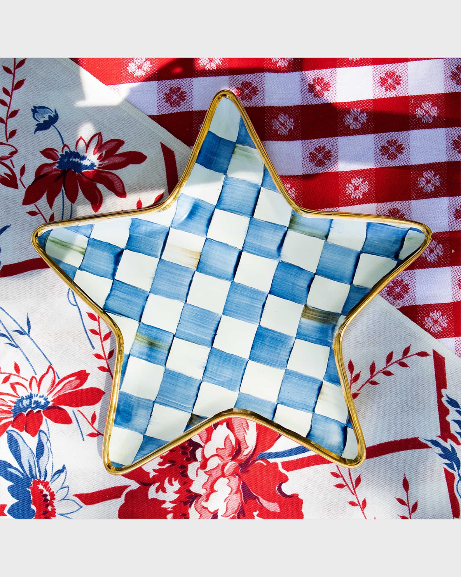 MacKenzie-Childs Royal Check Star Plate | Neiman Marcus