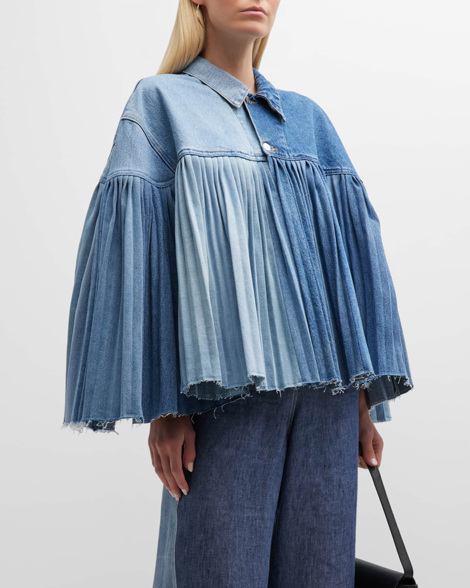 E.L.V Denim The Pleated Cape | Neiman Marcus