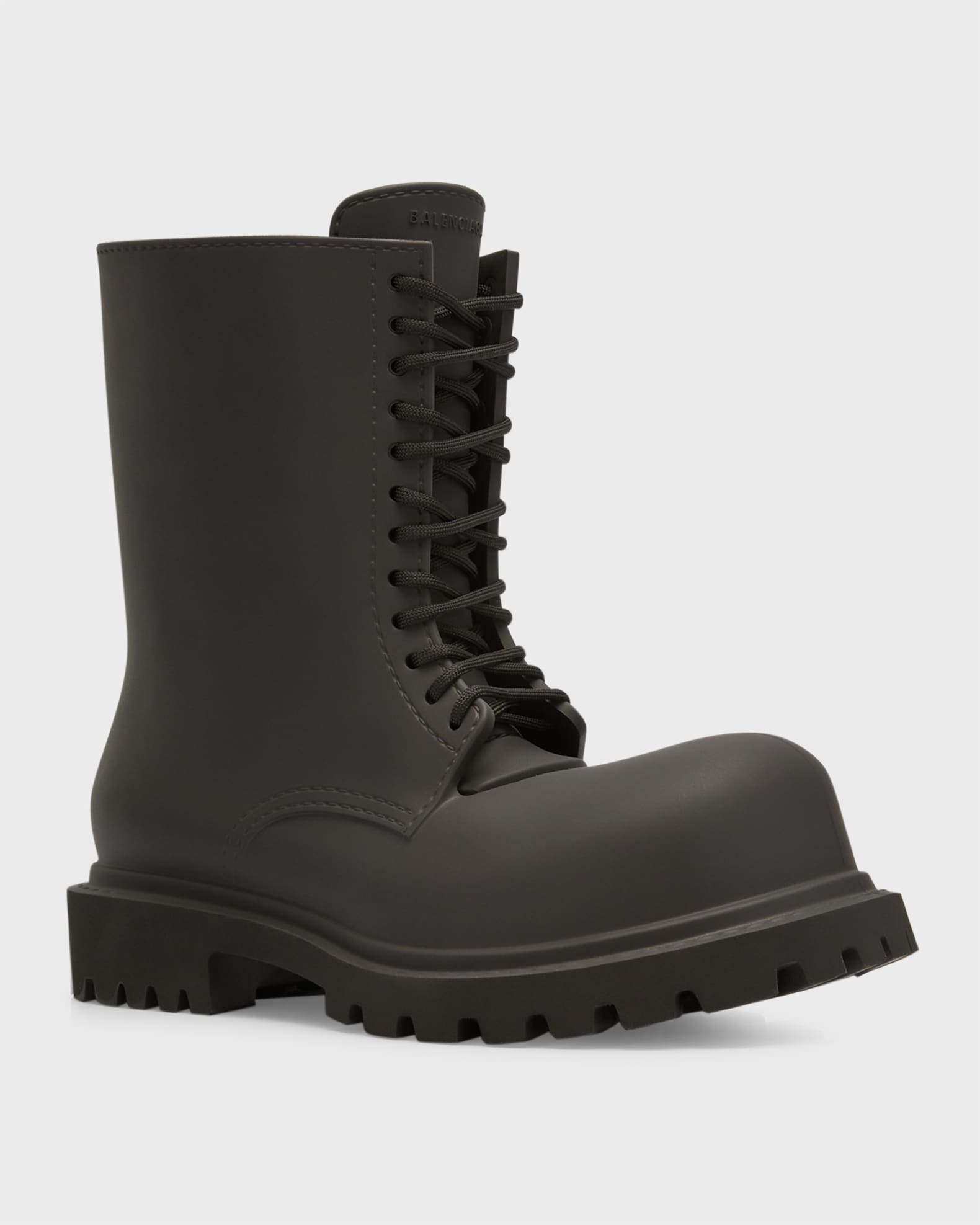 Balenciaga Men's Steroid Oversized Leather Army Boots | Neiman Marcus