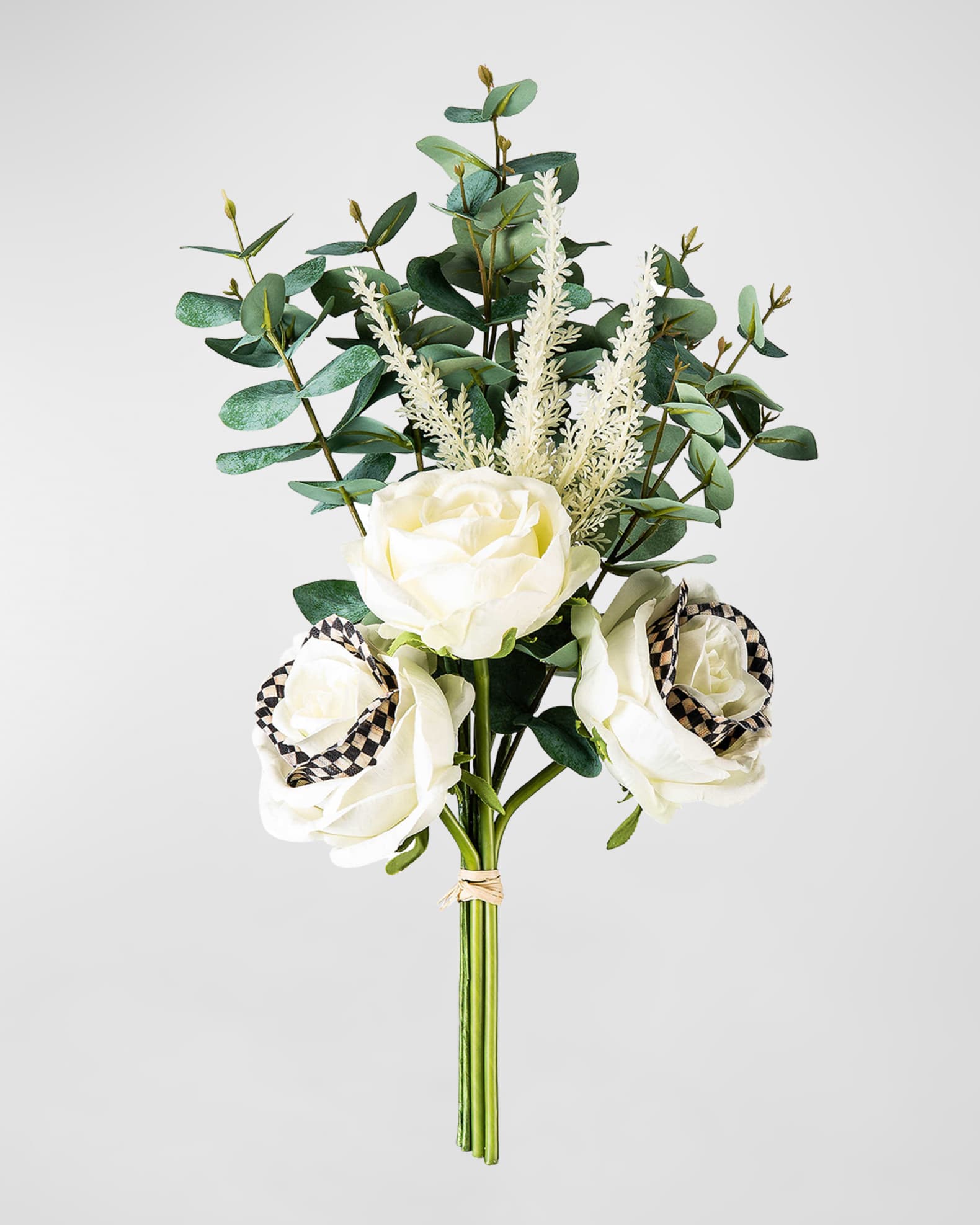 MacKenzie-Childs White Rose & Eucalyptus Bouquet Bundle | Neiman Marcus