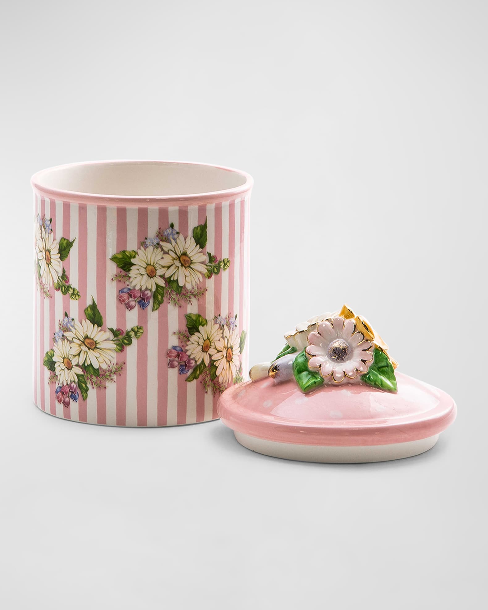 MacKenzie-Childs Small Pink Wildflower Canister | Neiman Marcus