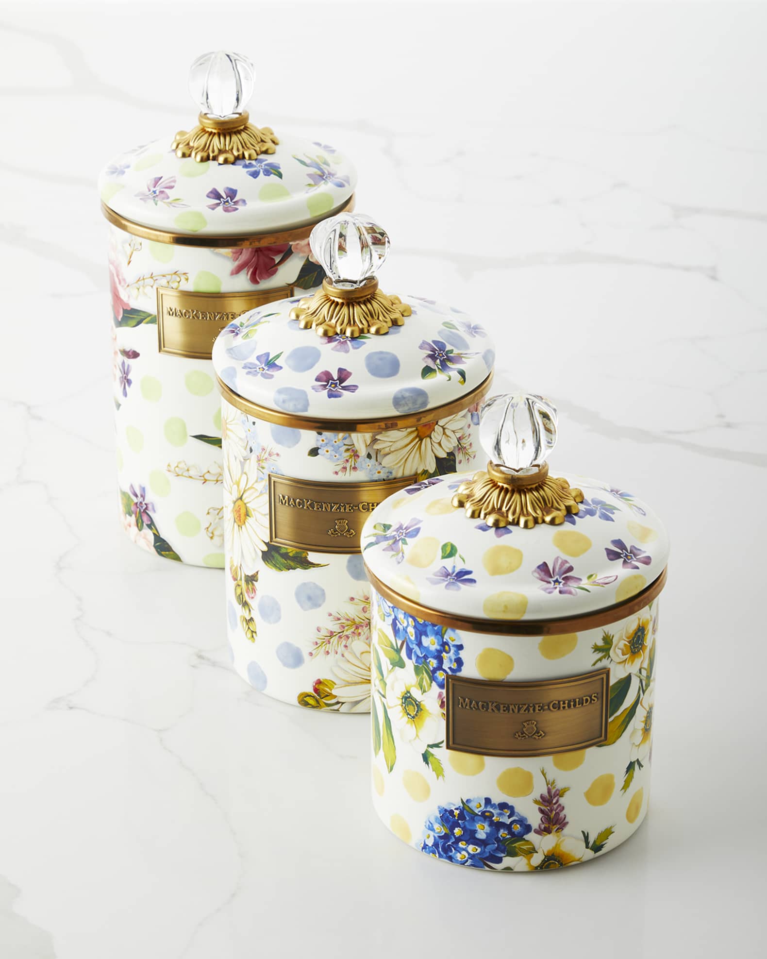 MacKenzie-Childs Wildflowers Enamel Large Canister | Neiman Marcus