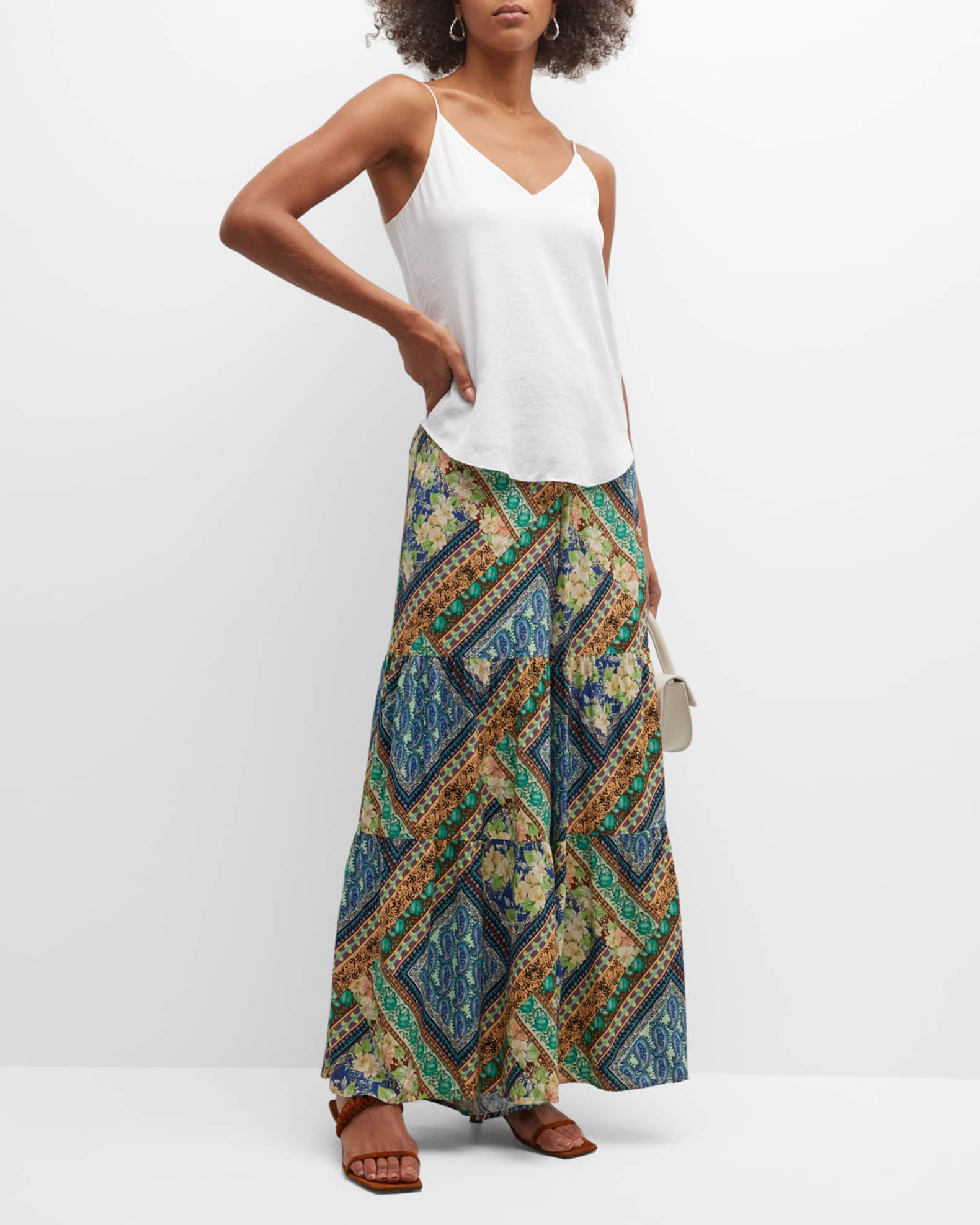 Johnny Was Rivera Tiered Wide-Leg Pants | Neiman Marcus