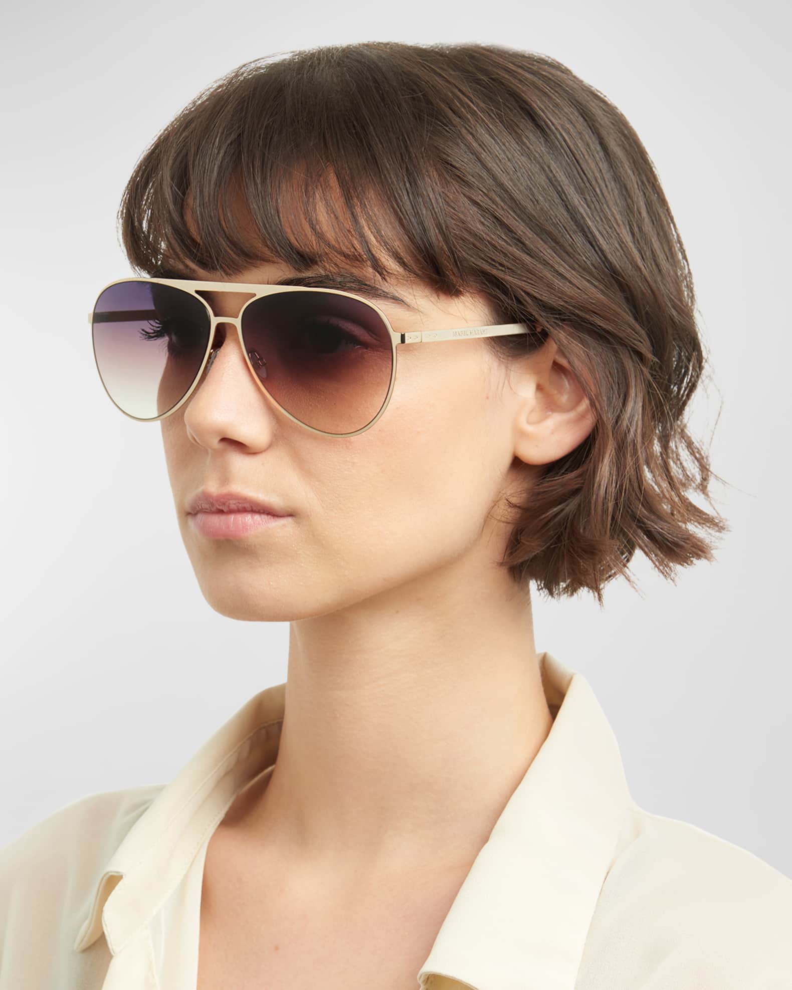 Isabel Marant Gradient Stainless Steel Aviator Sunglasses | Neiman Marcus